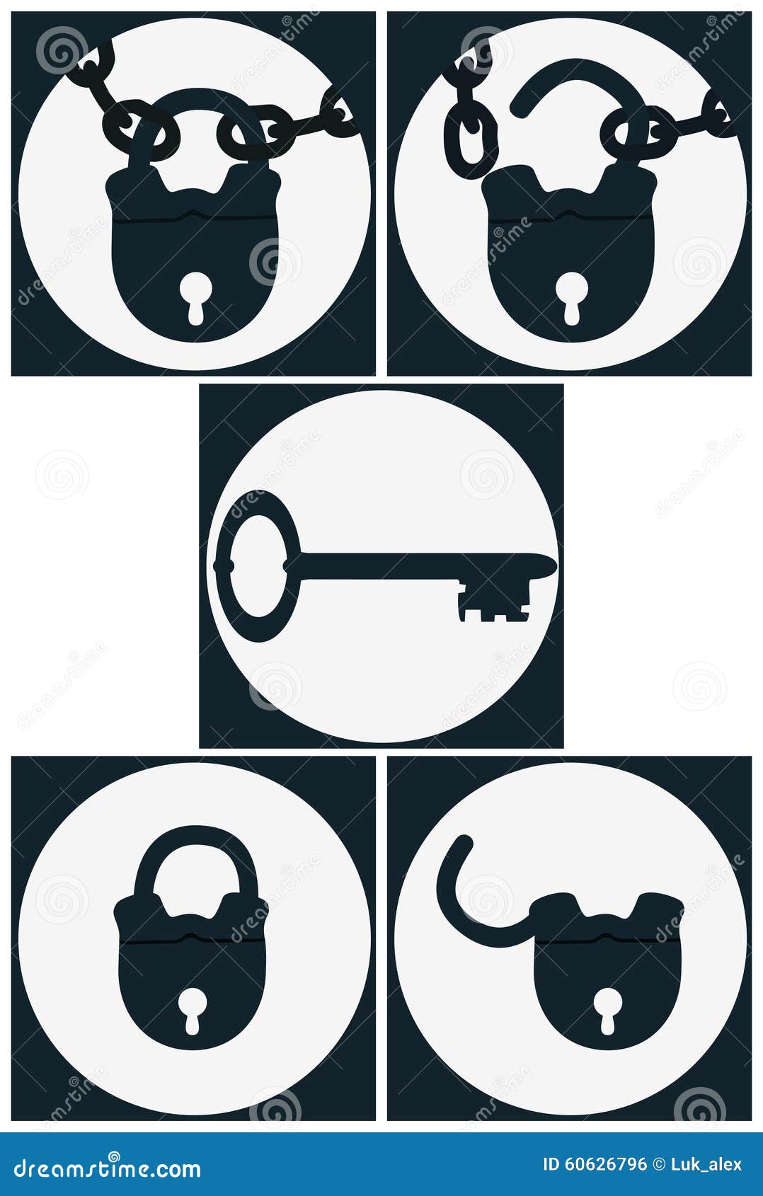 Set icons lock stock vector. Illustration of sign, button - 60626796
