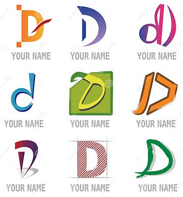 Set of Icons and Logo Elements Letter D Stock Vector - Illustration of ...