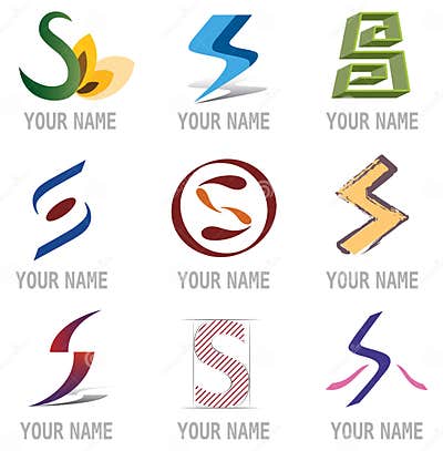 Set of Icons and Logo Elements Letter S Stock Vector - Illustration of ...