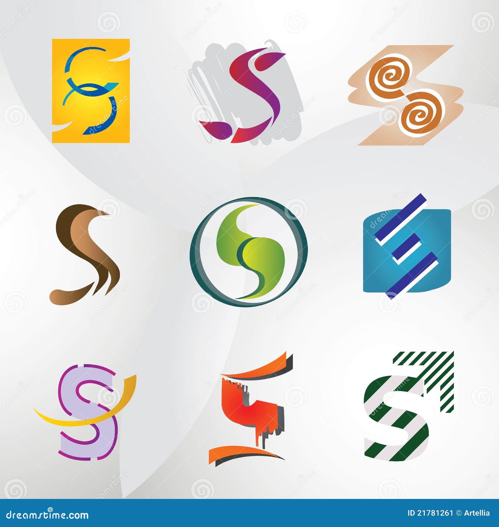 Set of Icons and Logo Elements Letter S Stock Vector - Illustration of ...