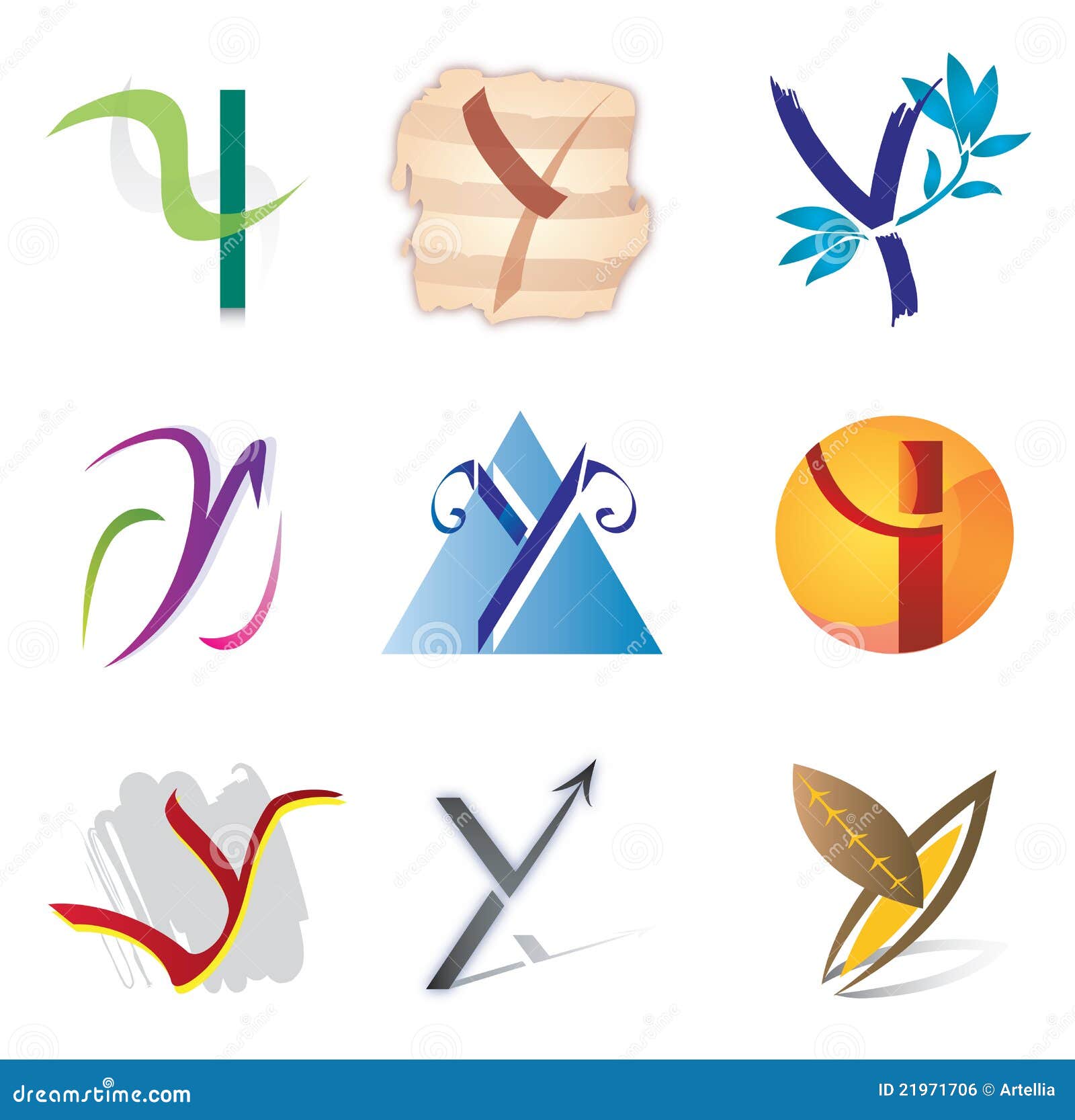 Set of Icons and Logo Elements Letter Y Stock Vector - Illustration of ...
