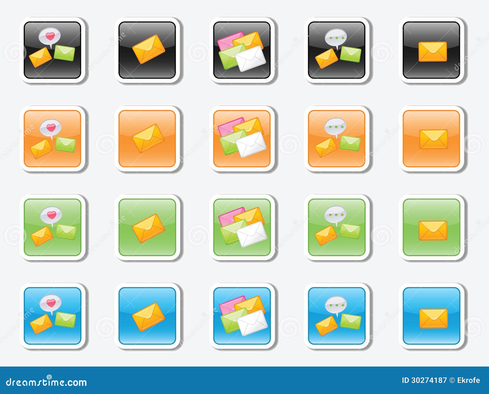 A Set of Icons on the Message Stock Vector - Illustration of icon ...