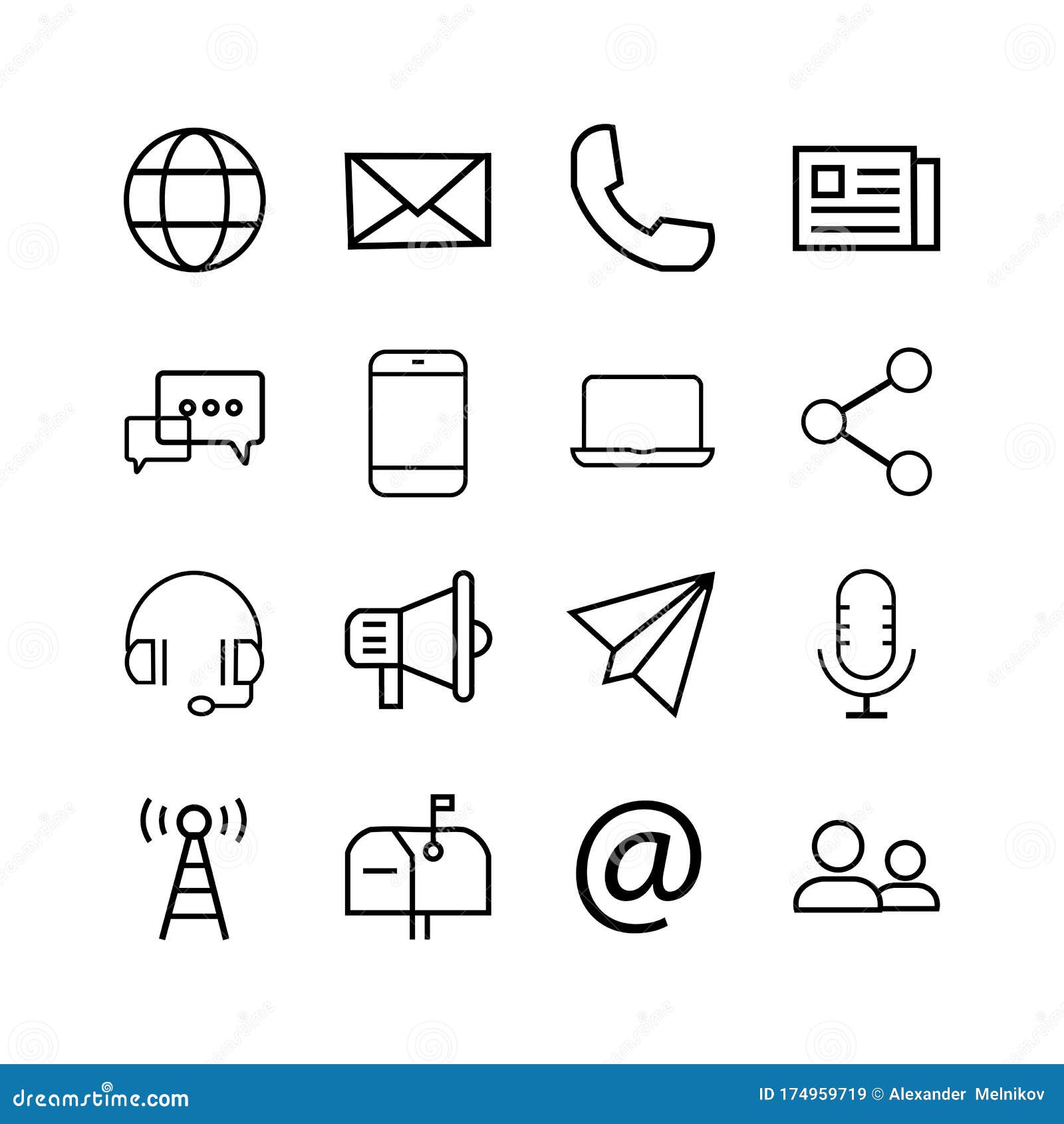 Set of Icons about Messages, Help, Internet. Vector Illustration Eps 10 ...