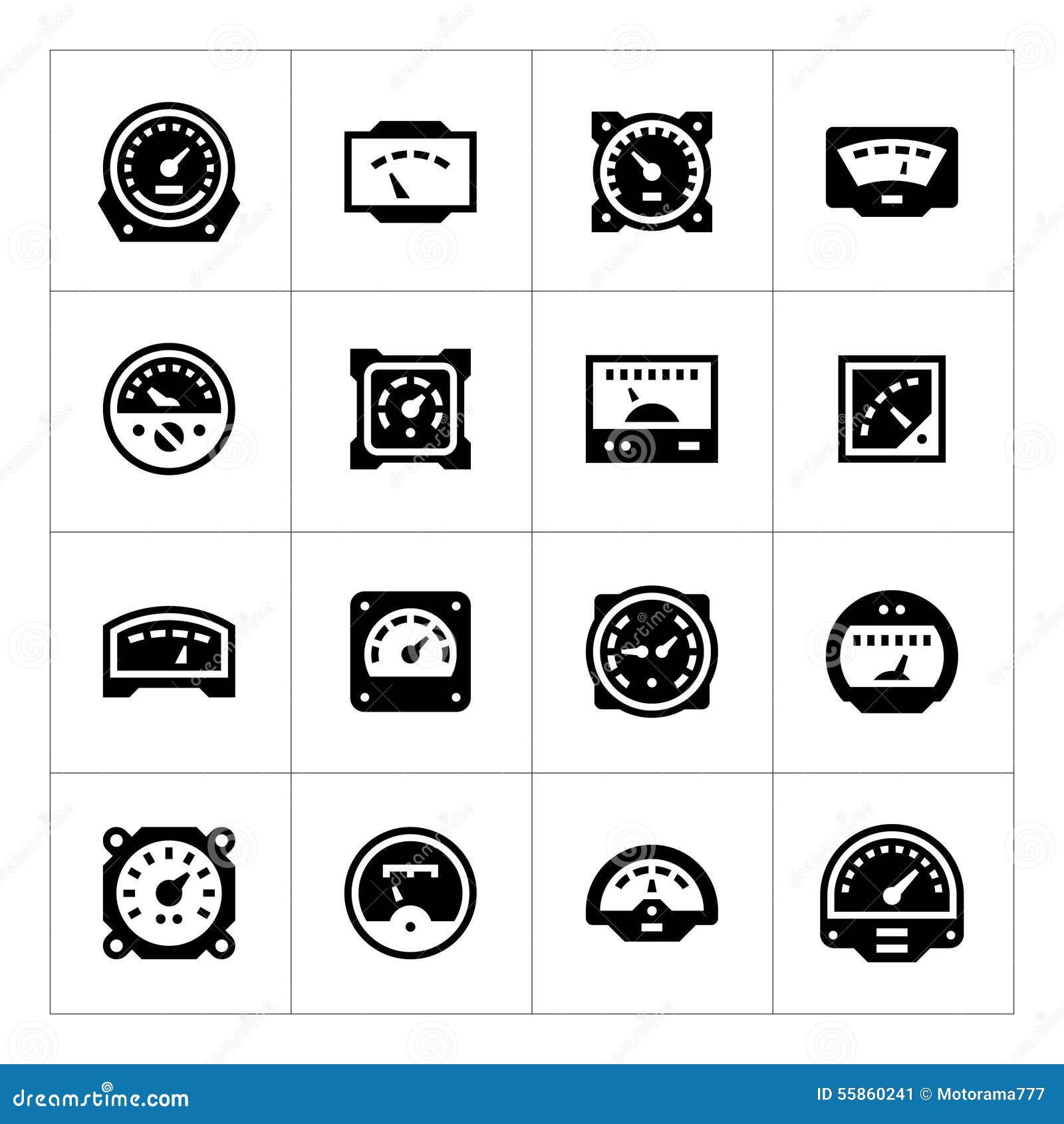 Set icons of meter stock vector. Illustration of information - 55860241