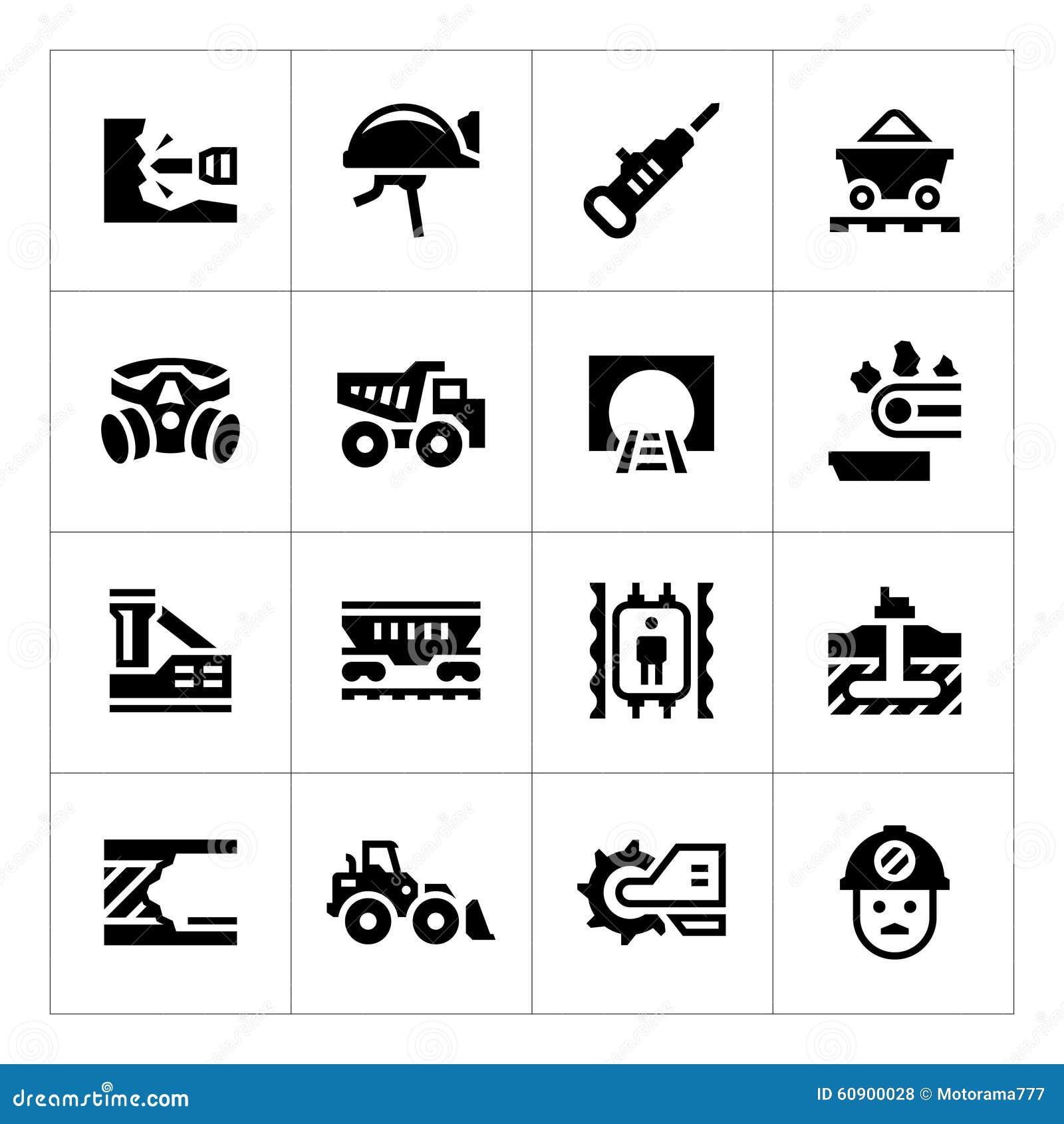 Set icons of mining stock vector. Illustration of coalpit - 60900028