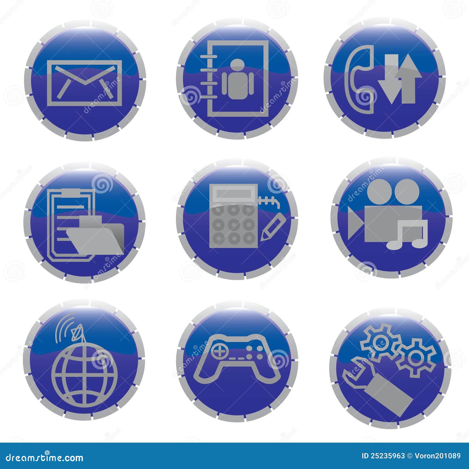 A Set of Icons for Mobile Communication Stock Vector - Illustration of ...