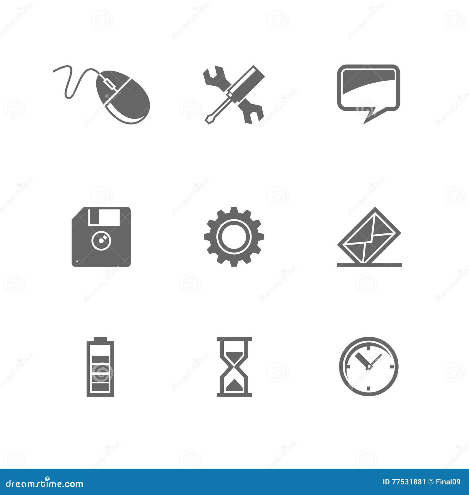 Set of Icons for Mobile Devices, and Web Site. Stock Vector ...