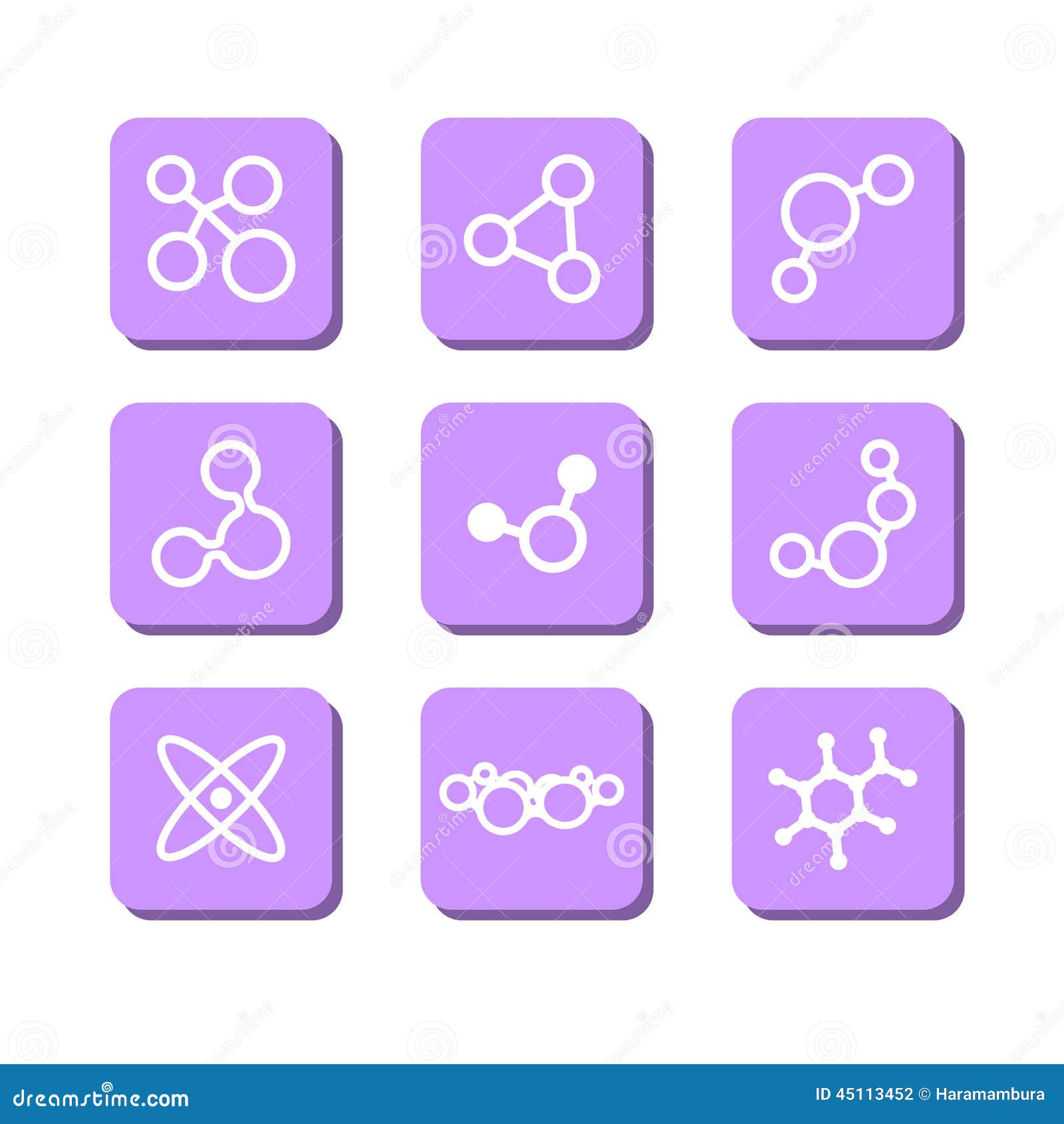 Set with icons - molecules stock vector. Illustration of emblem - 45113452