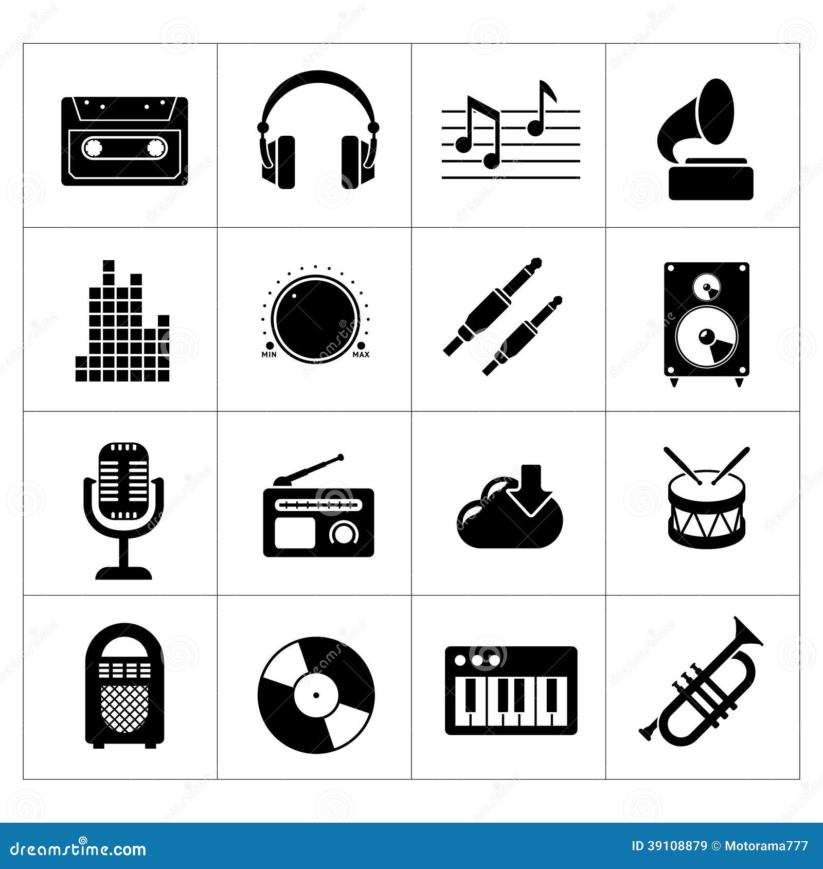 Set Icons of Music and Sound Stock Vector - Illustration of mixer ...
