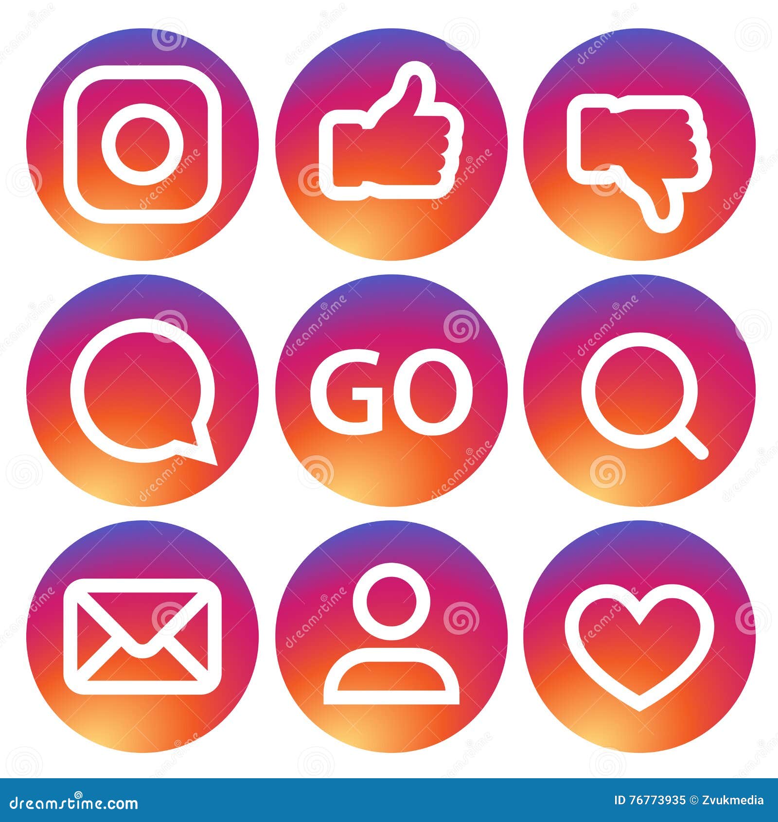 Set of Icons in the New Logo Design with Gradient Stock Vector ...