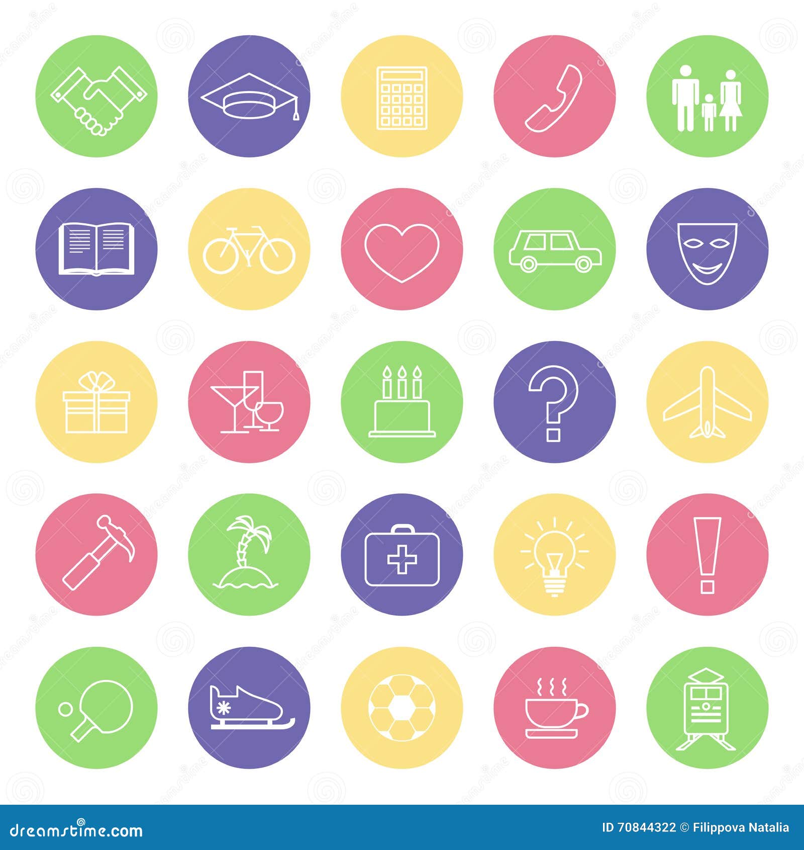 Set of icons for notebook stock vector. Illustration of design - 70844322