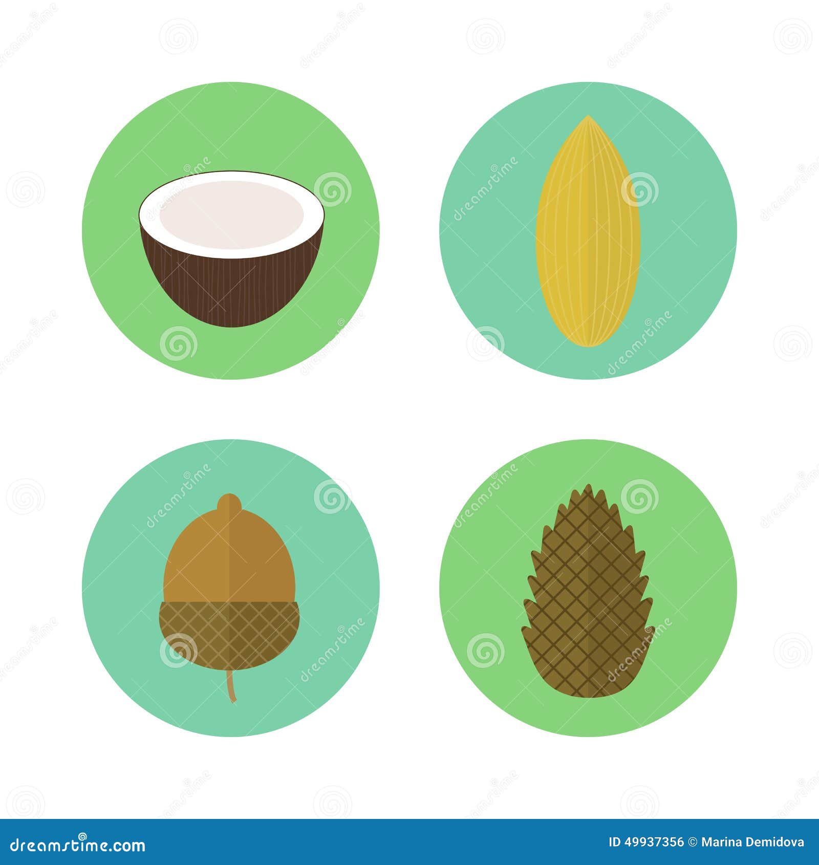 Set of Icons Nuts. Vector Elements for Design Stock Vector ...