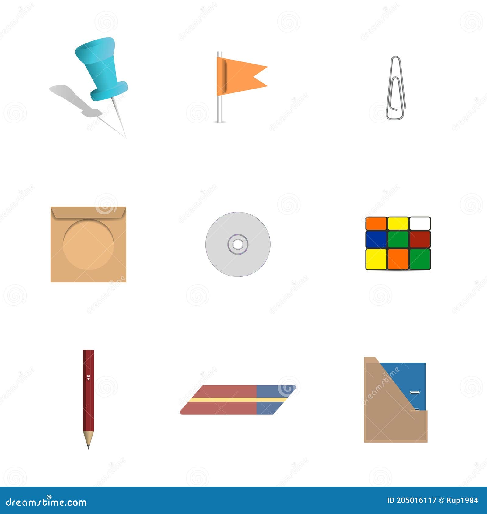 Set of Icons Office and School, Vector Illustration Stock Vector ...