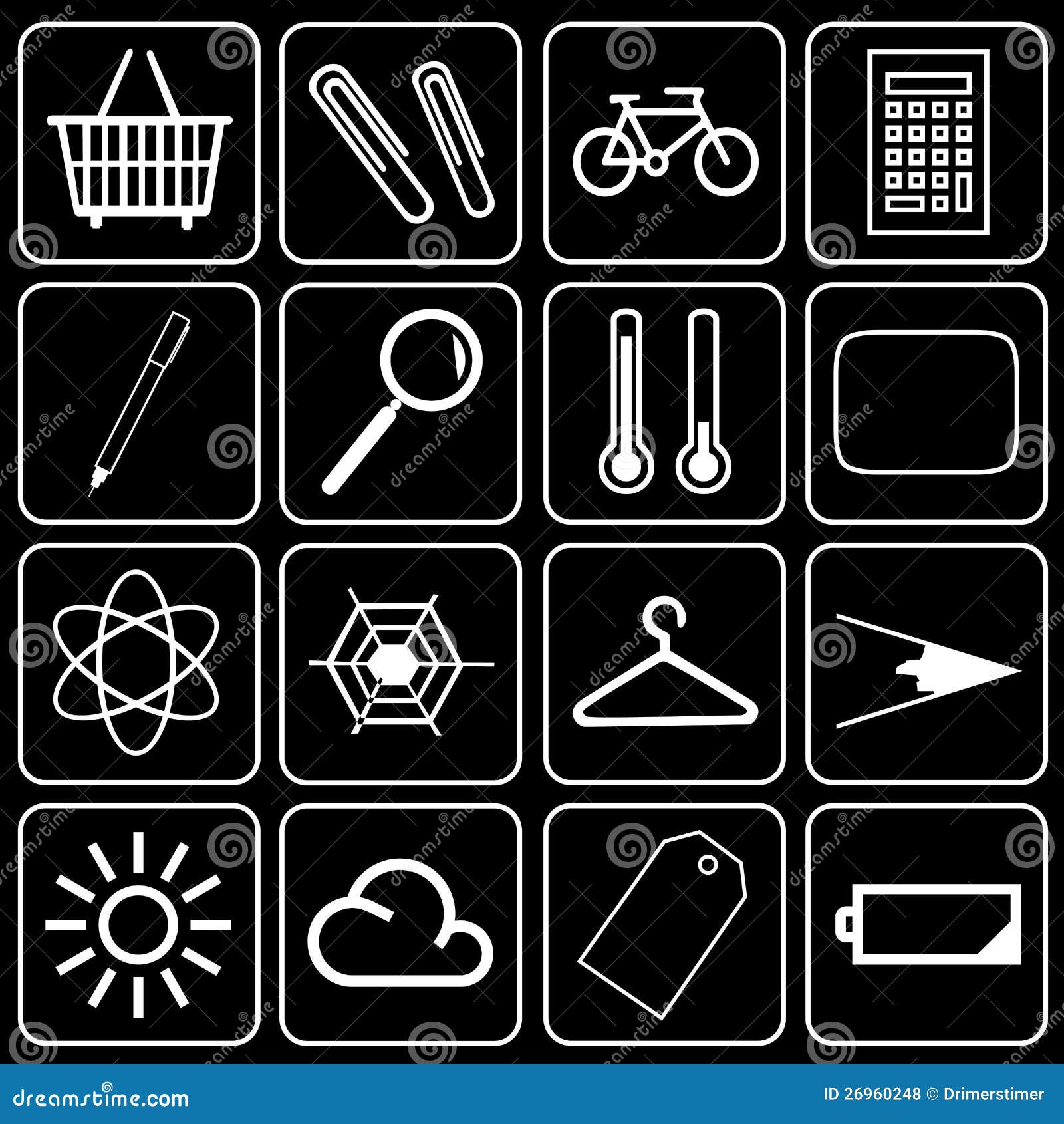 Set of icons (other) stock vector. Illustration of atom - 26960248