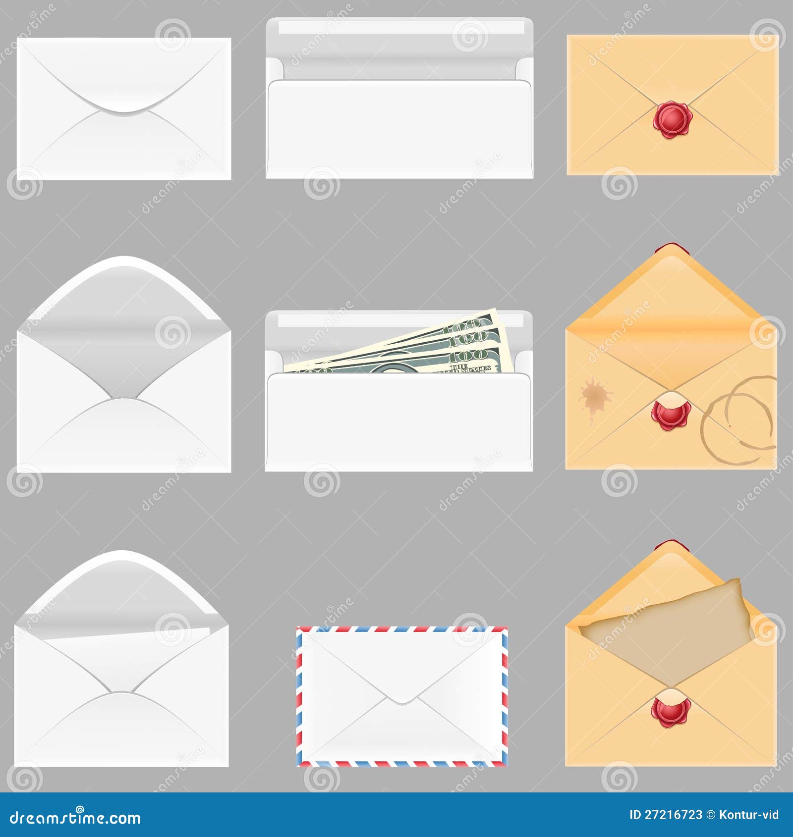 DL Envelopes Vector Realistic Mockup Template. Isolated On Transparent ...