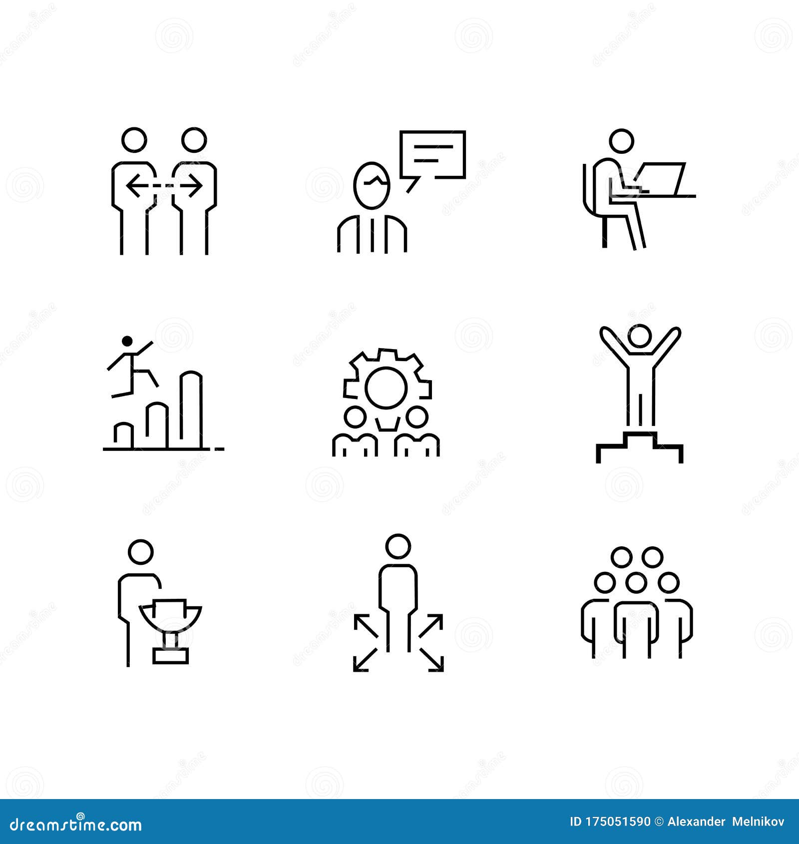 People Achievements Icons Scribble Vector Illustration | CartoonDealer ...