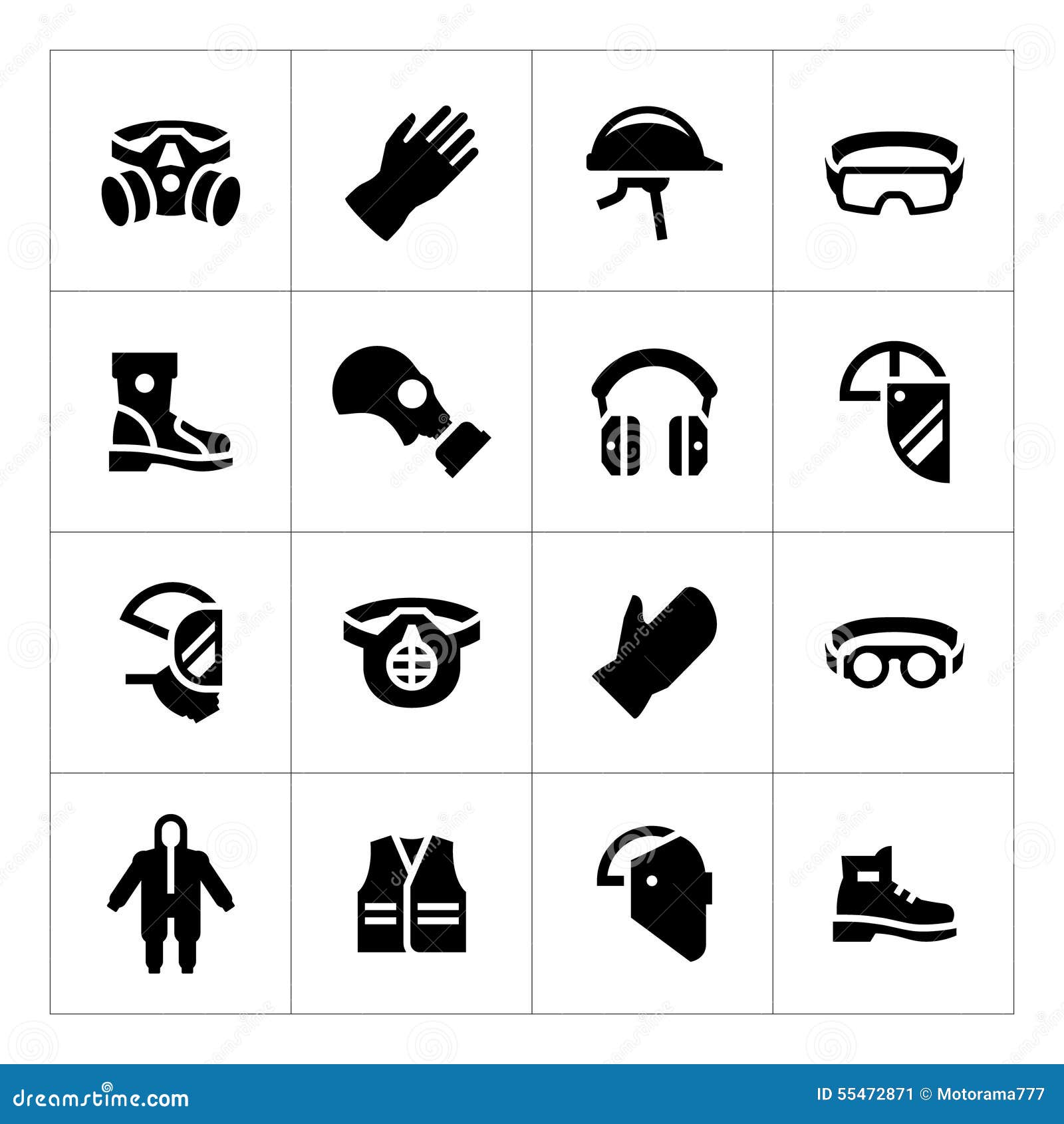 Set Icons of Personal Protective Equipment Stock Vector - Illustration ...
