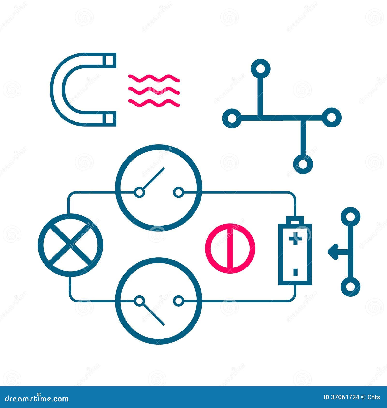 Set of Icons of Physical Processes Stock Illustration - Illustration of ...
