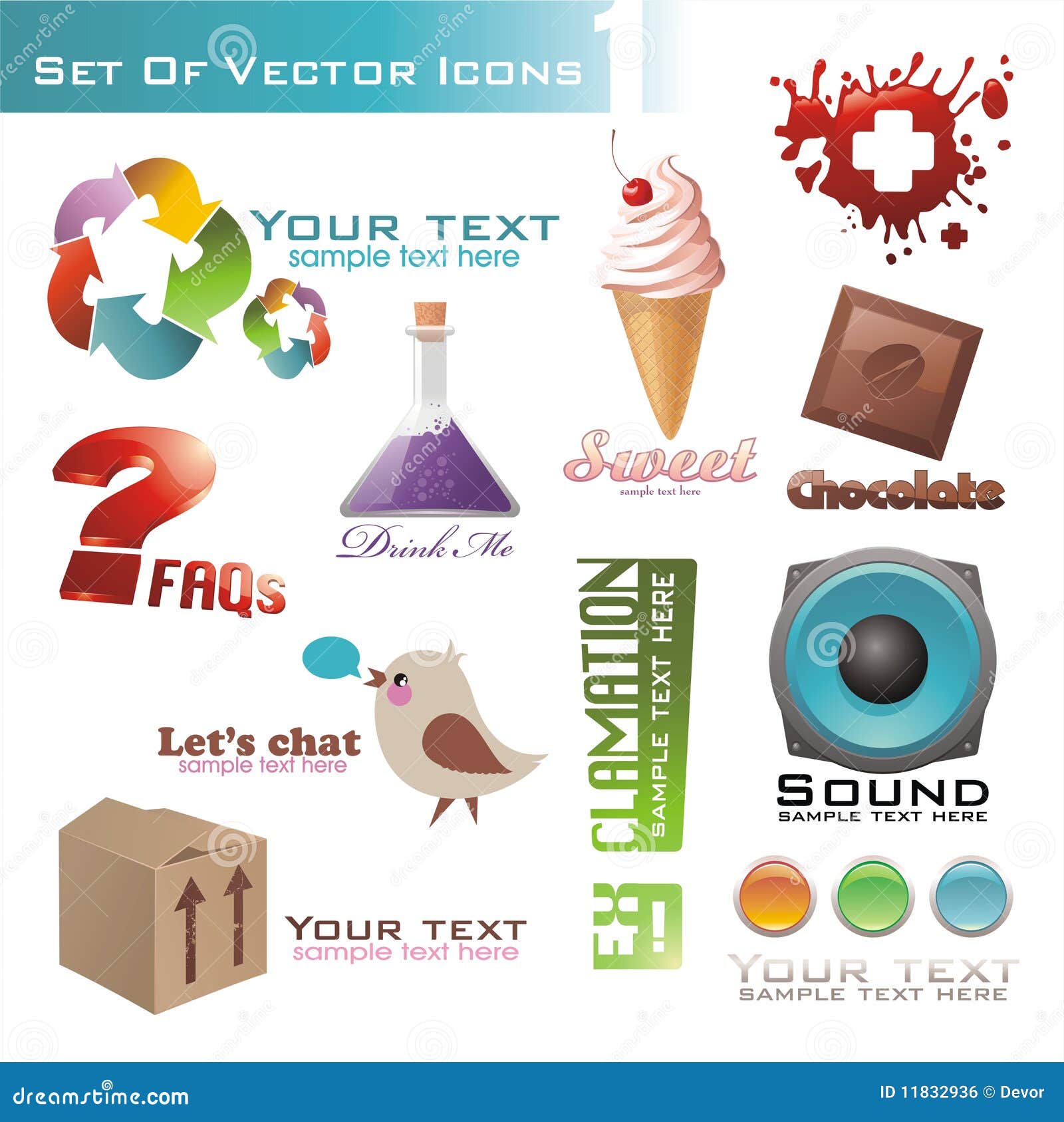 Set of icons and pictogram stock vector. Illustration of identity ...