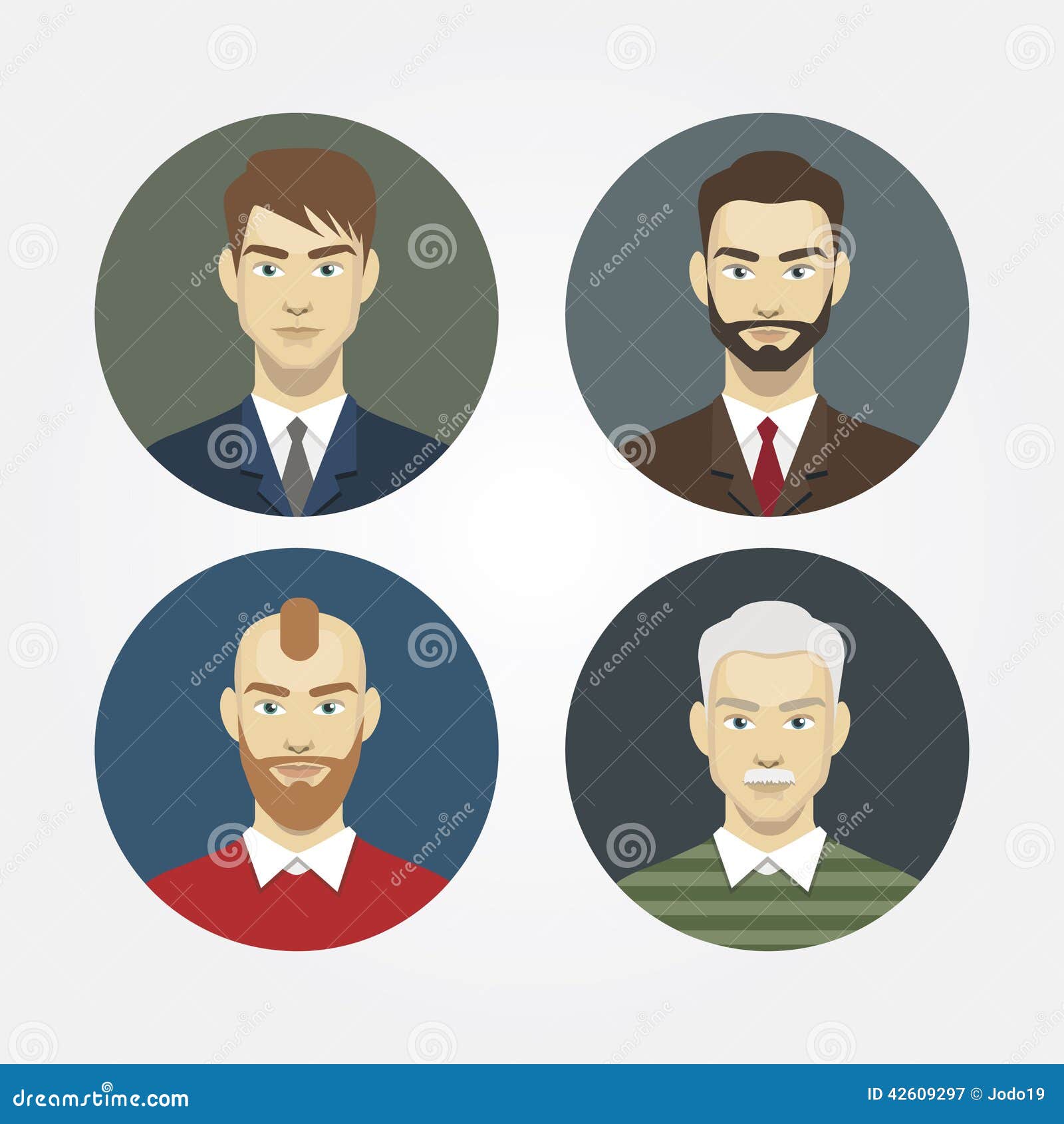 Set Icons Portraits of Men Closeup Stock Vector - Illustration of eyes ...