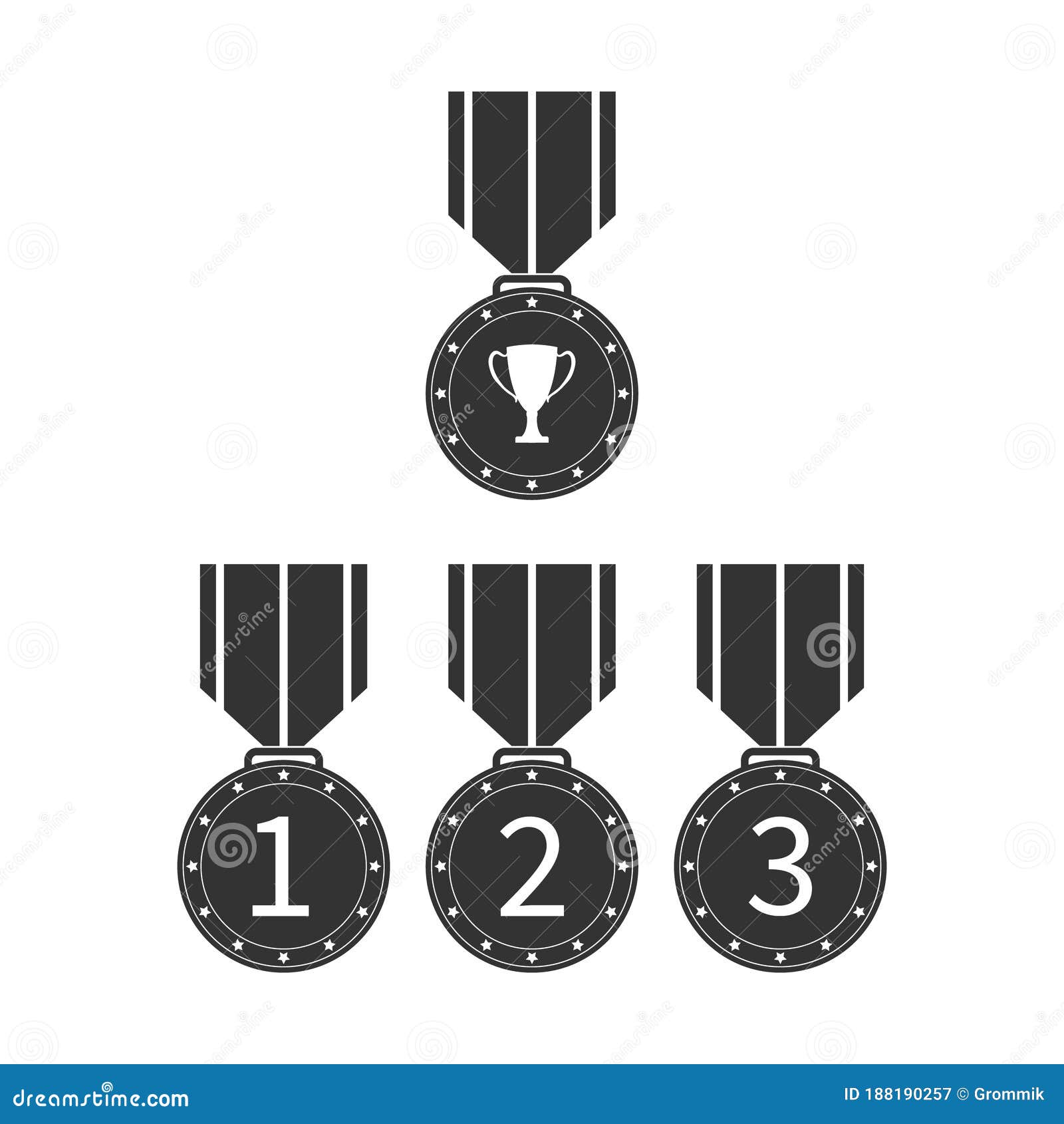Set of Icons for Prize Medals. Simple Design Stock Vector ...