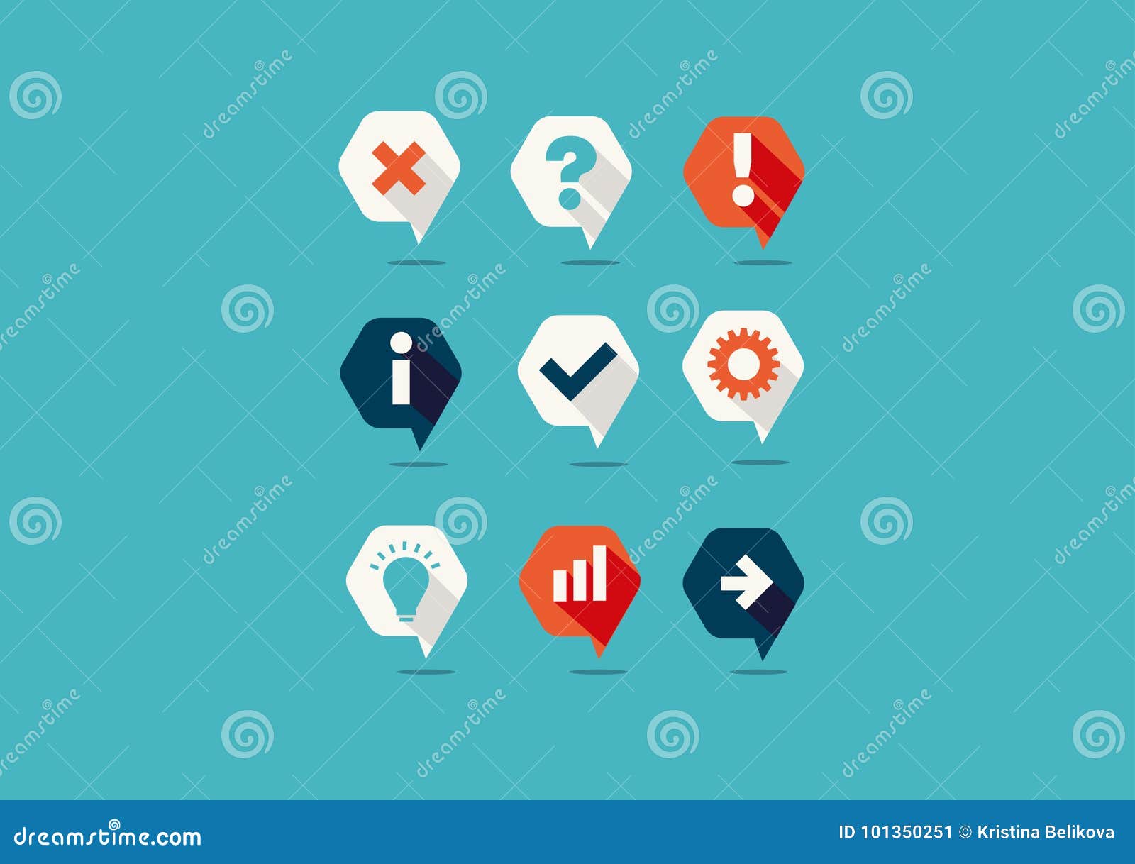 Set Icons Question Tick Idea Graph Stock Illustrations – 3 Set Icons ...