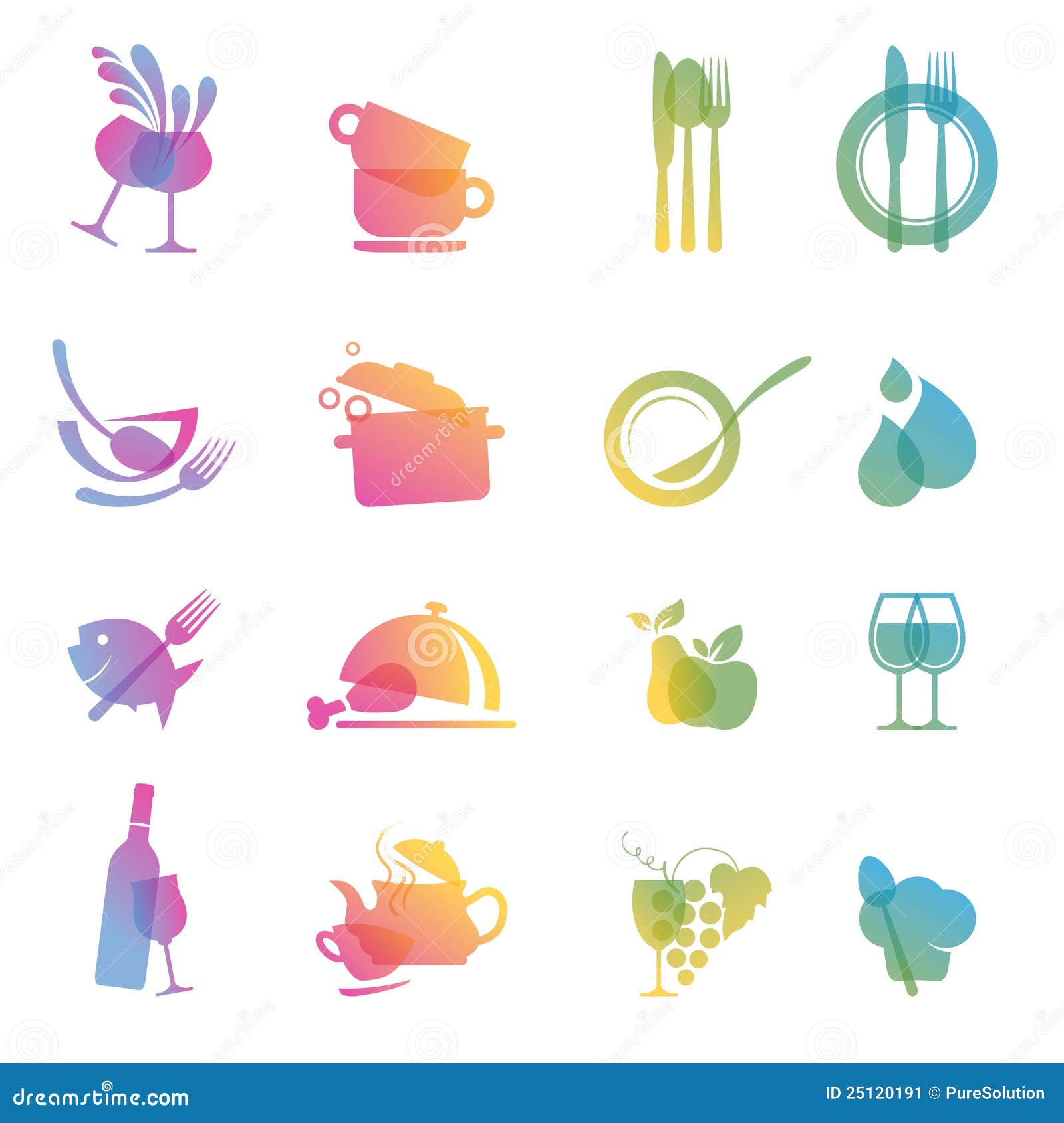 Set of Icons for Restaurants Stock Vector - Illustration of cuisine ...