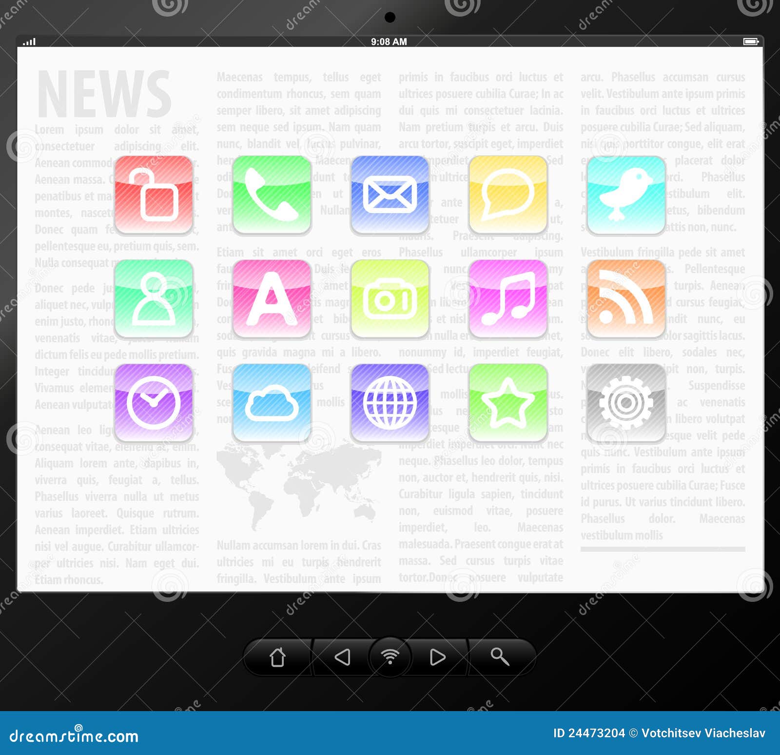 Set icons on screen stock vector. Illustration of communication - 24473204