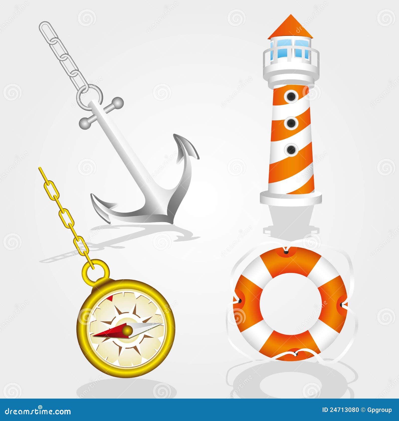 Set of icons from the sea stock vector. Illustration of gold - 24713080