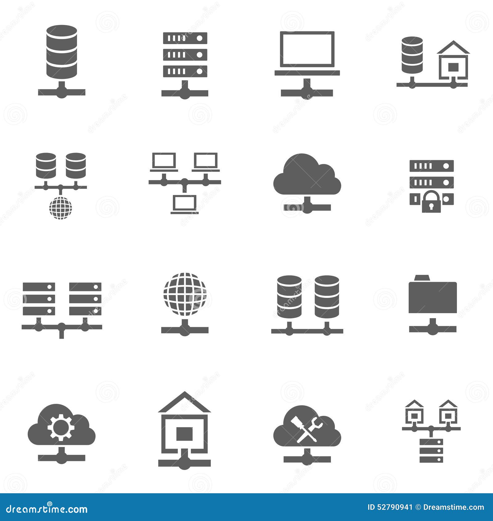 Set Of Icons Stock Vector Illustration Of Hosting Computing 52790941