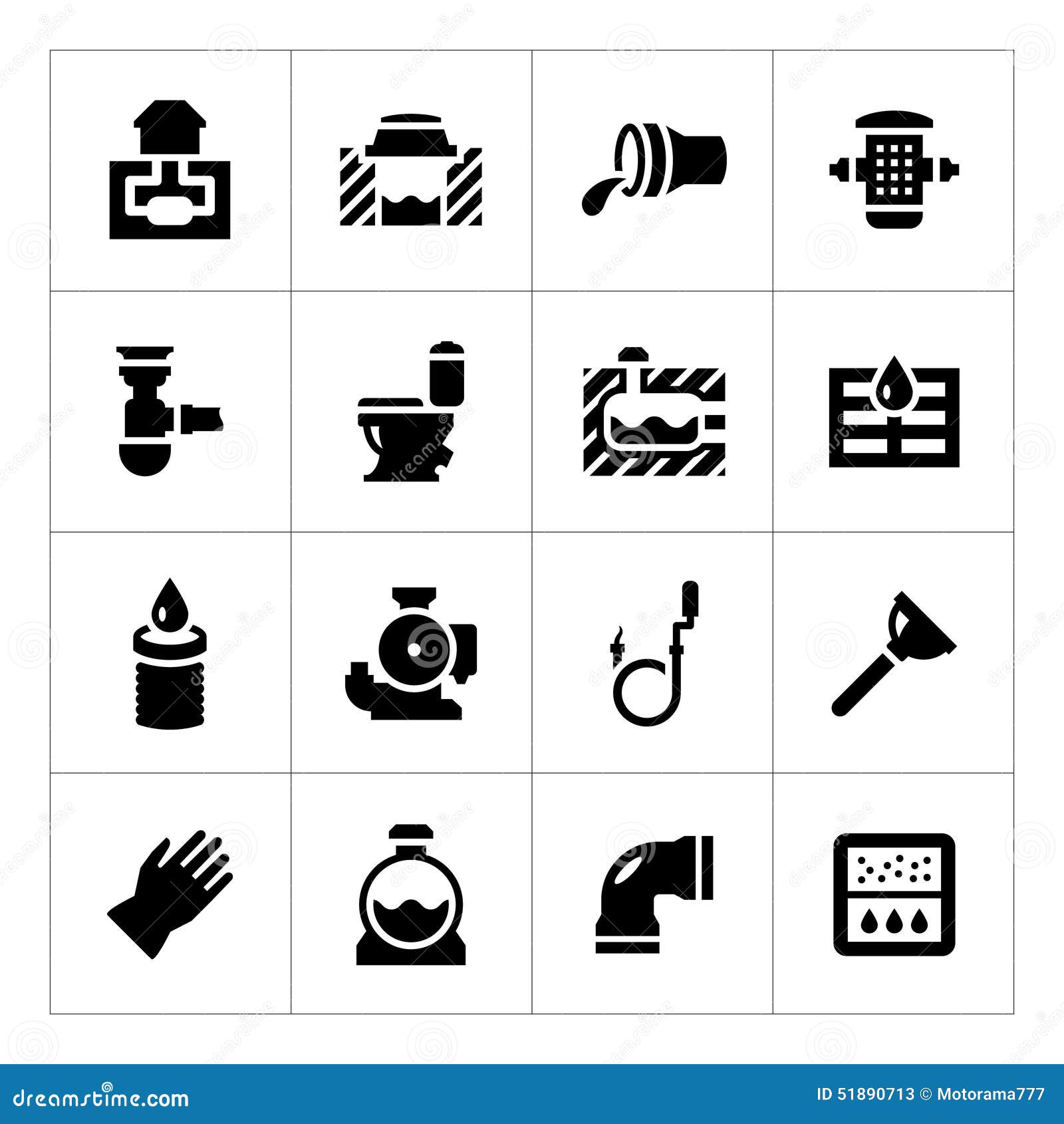 Set icons of sewerage stock vector. Illustration of home - 51890713