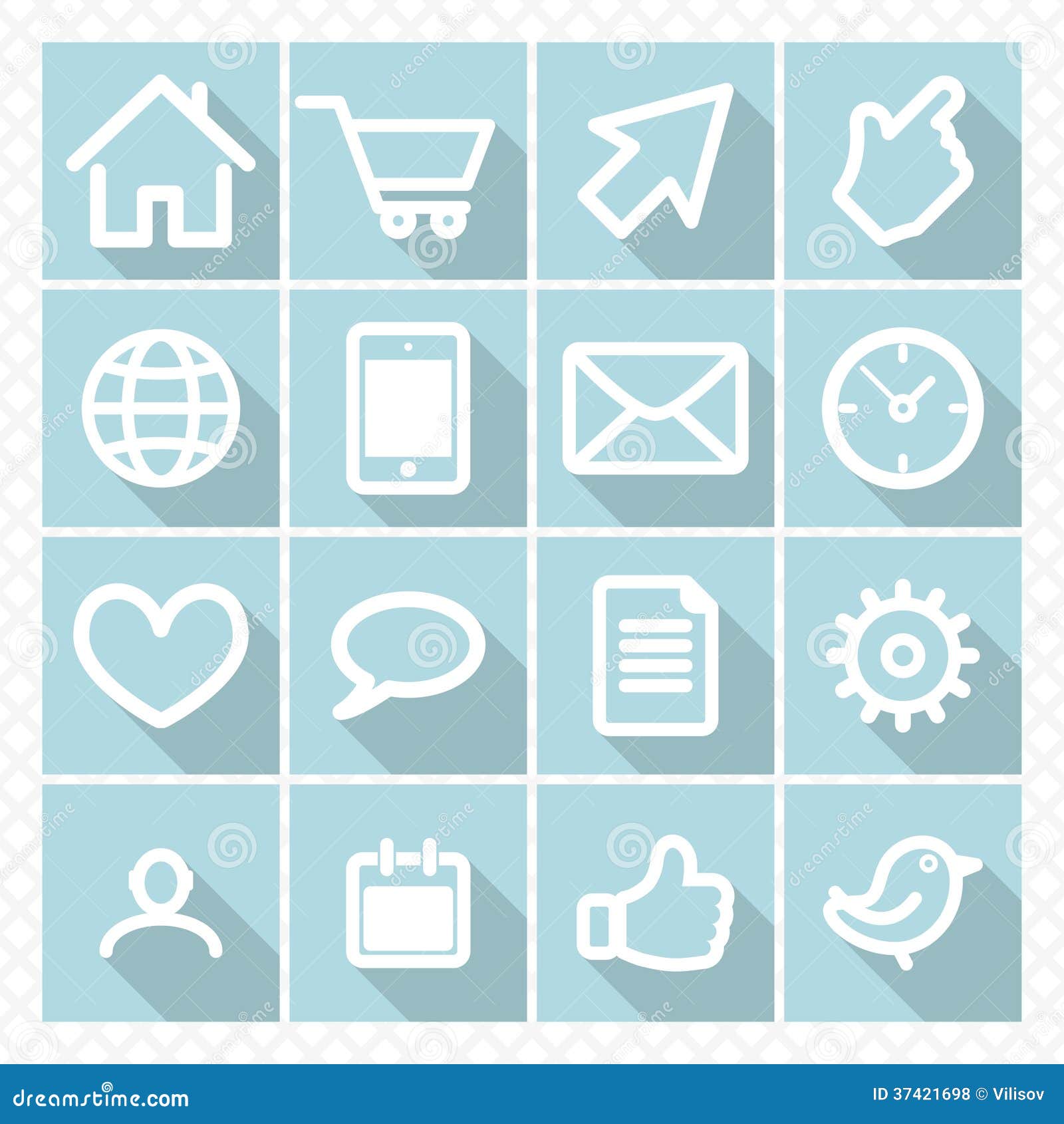 Set icons with shadow stock vector. Illustration of group - 37421698