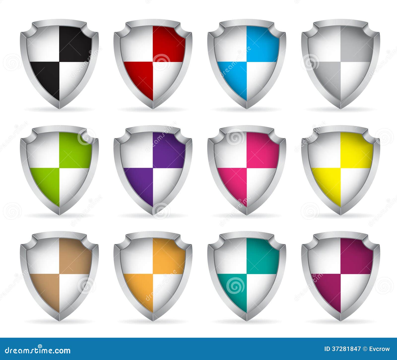 Set of icons shield stock vector. Illustration of safety - 37281847