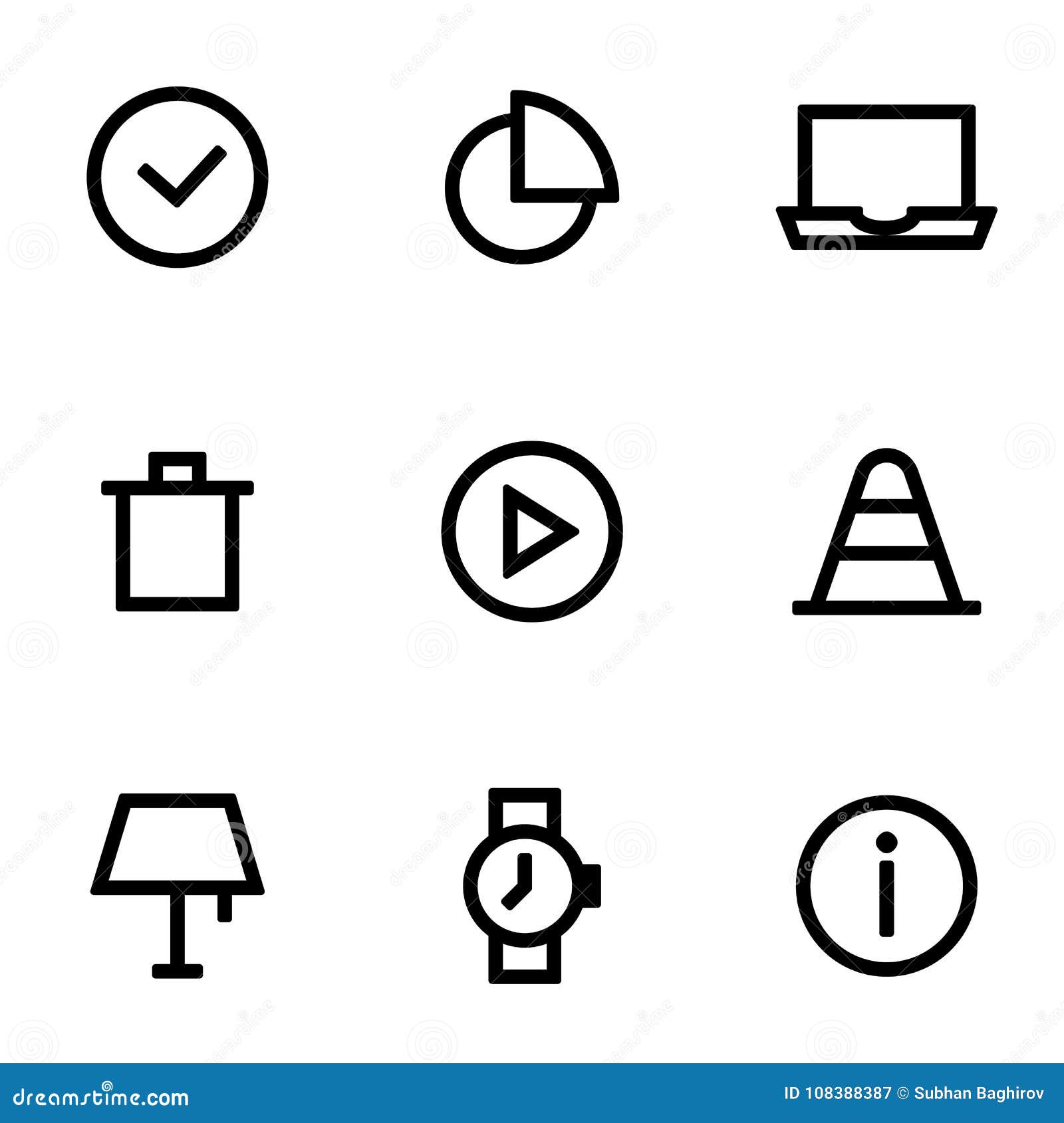 Set of Icons for Simple Flat Style Ui Design Stock Vector ...