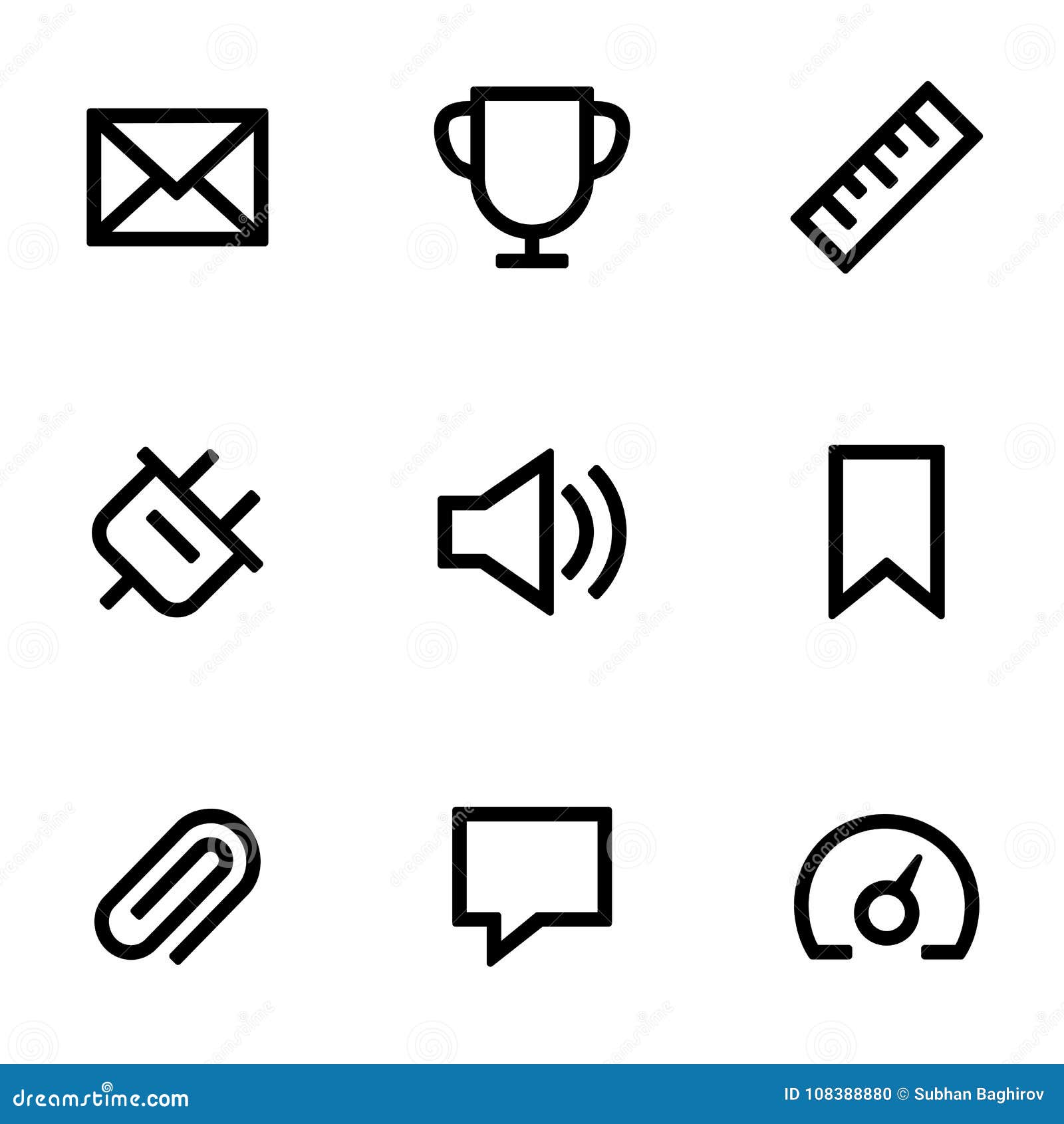 Set of Icons for Simple Flat Style Ui Design Stock Vector ...