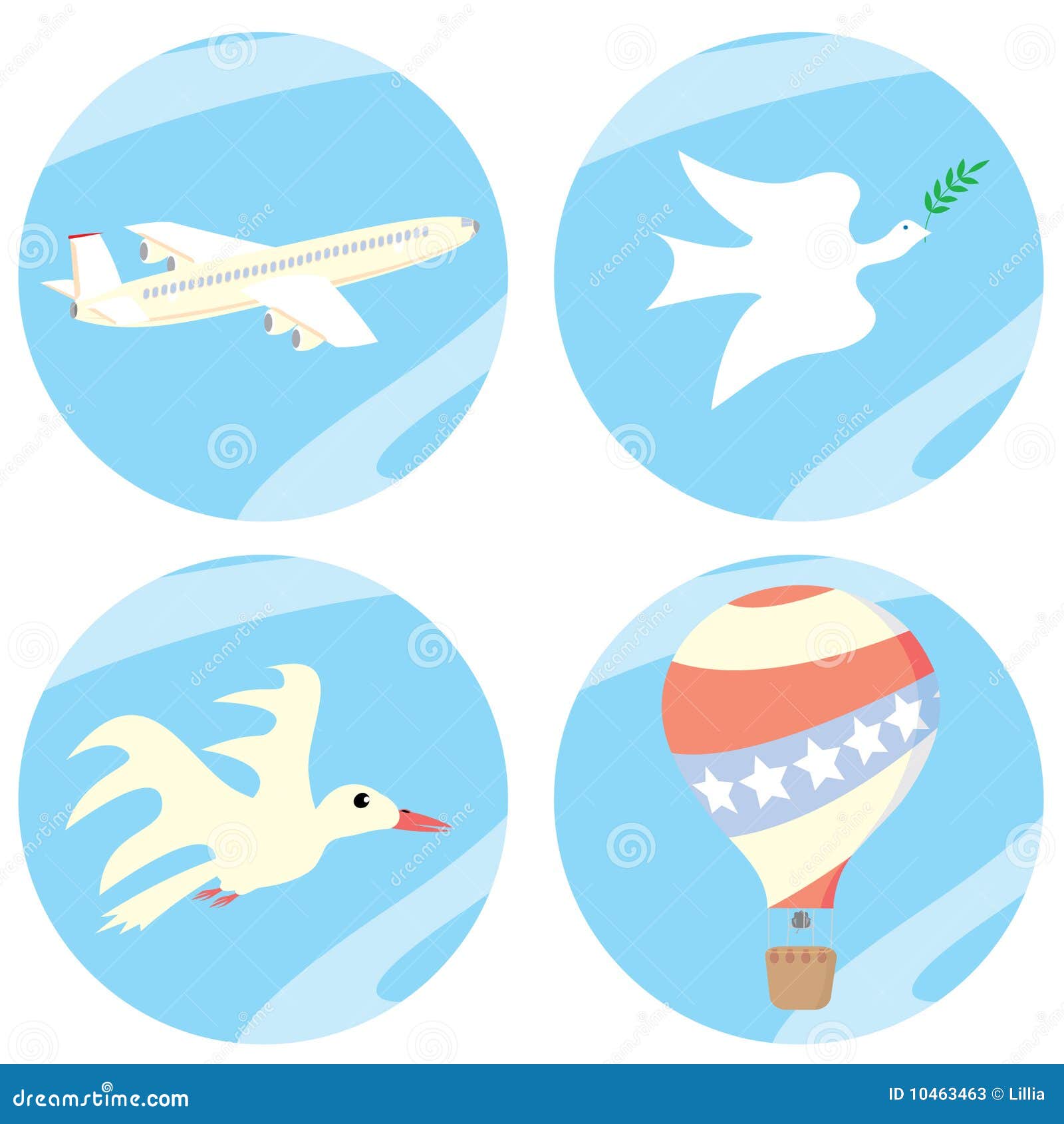A set of icons in the sky. stock vector. Illustration of vector - 10463463