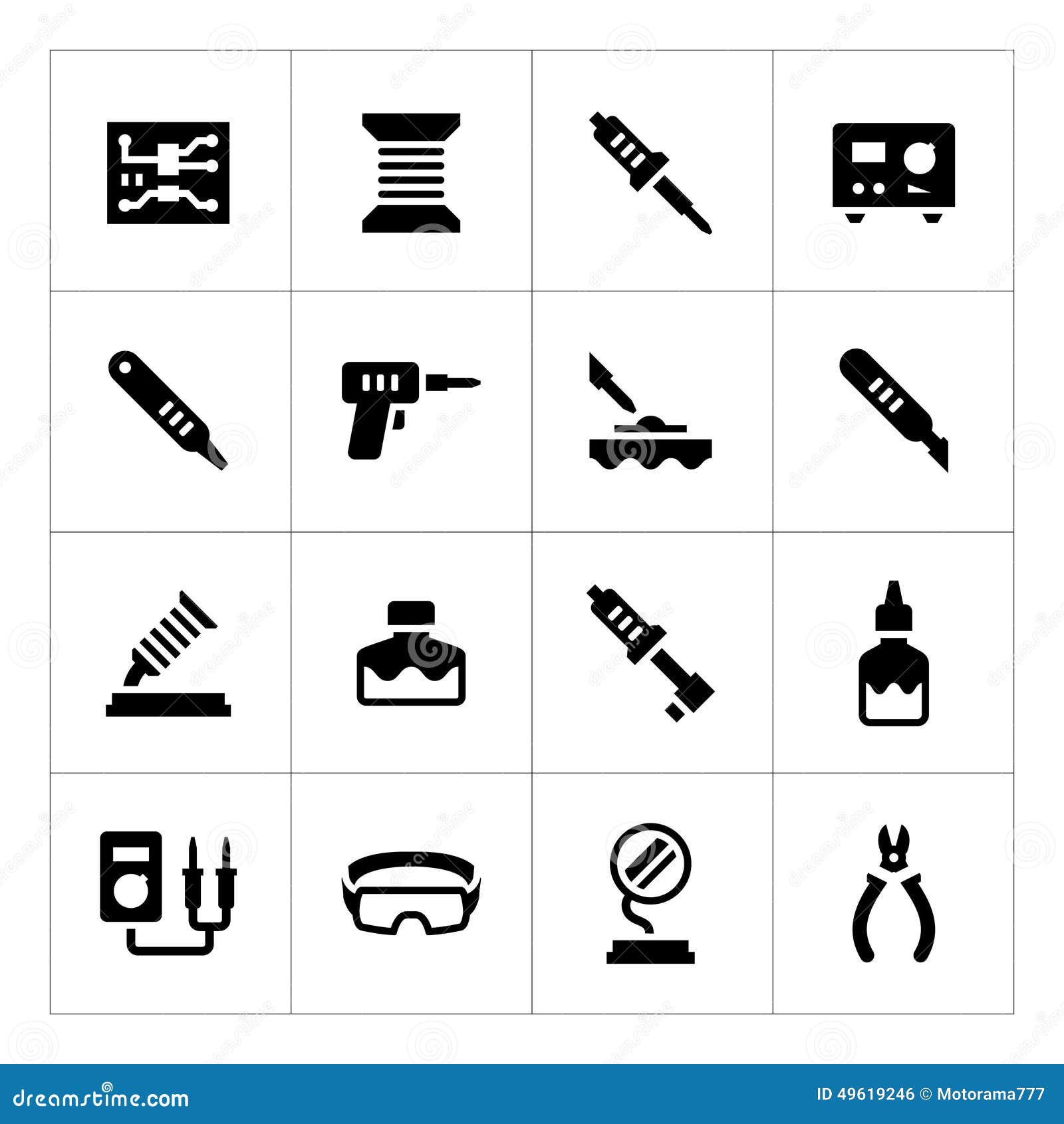 Set icons of soldering stock vector. Illustration of tools - 49619246