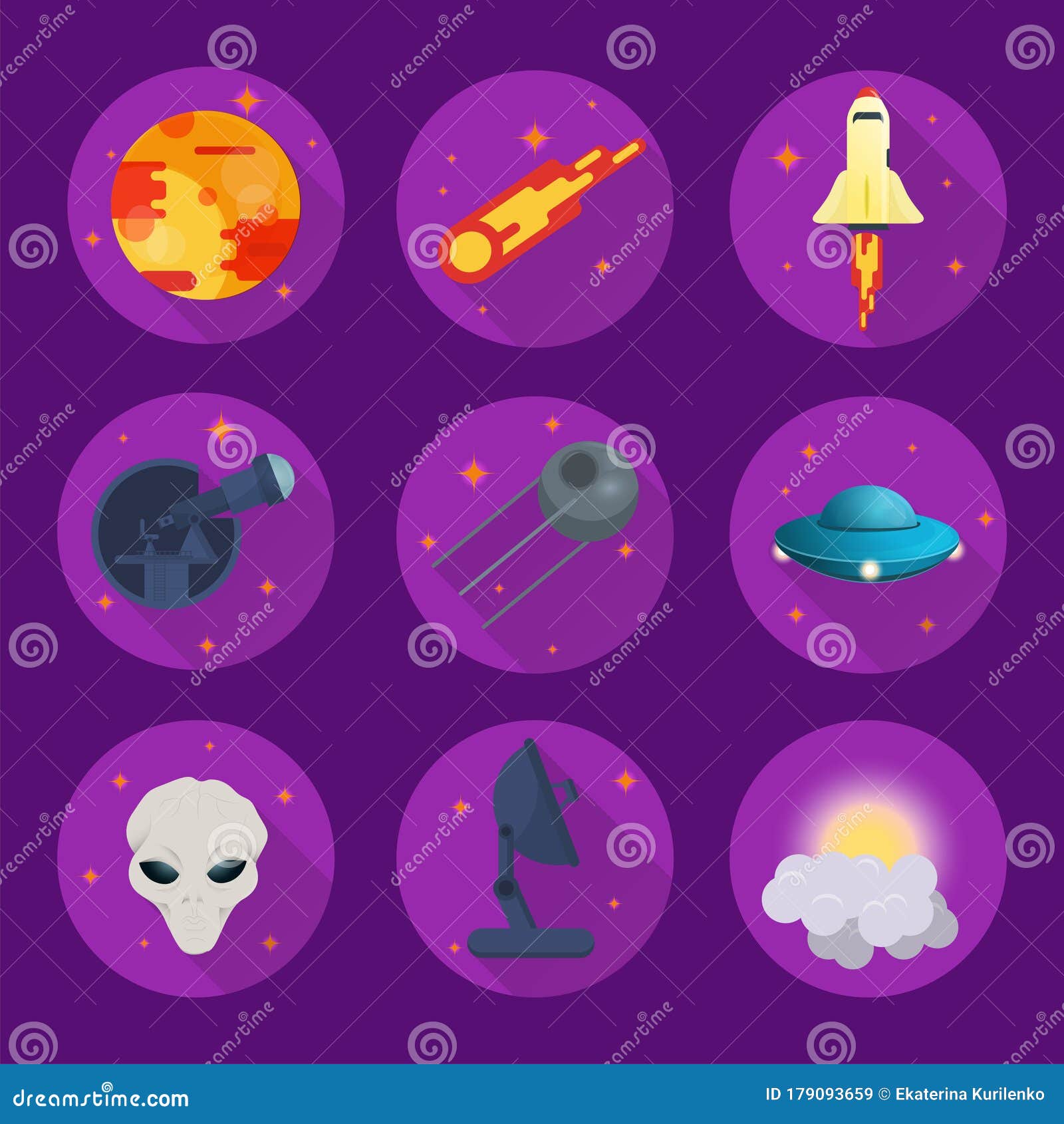 A Set of Icons on a Space Science Theme for the Design of a UFO ...