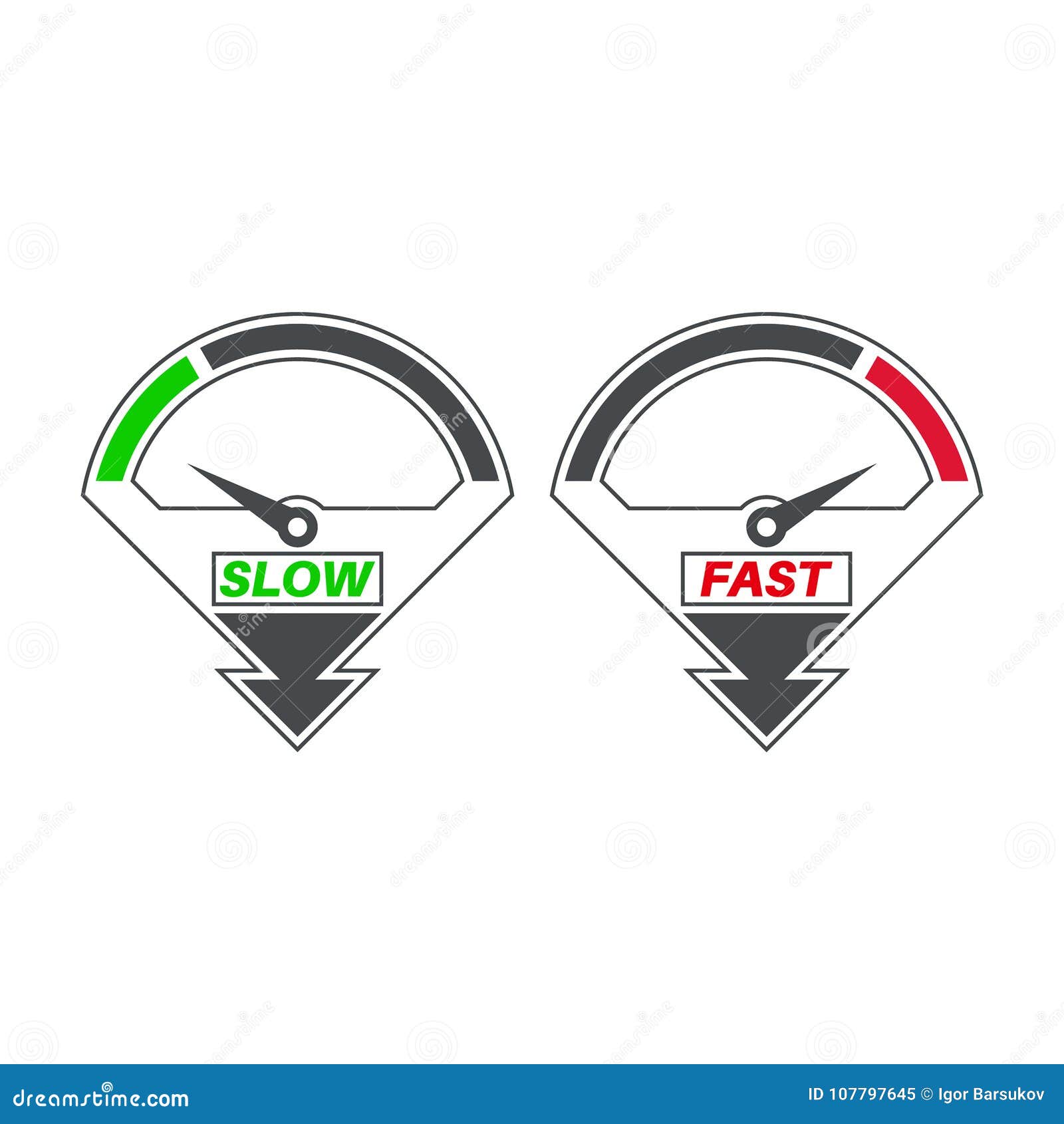 Set of Icons of a Speedometer Stock Vector - Illustration of element ...