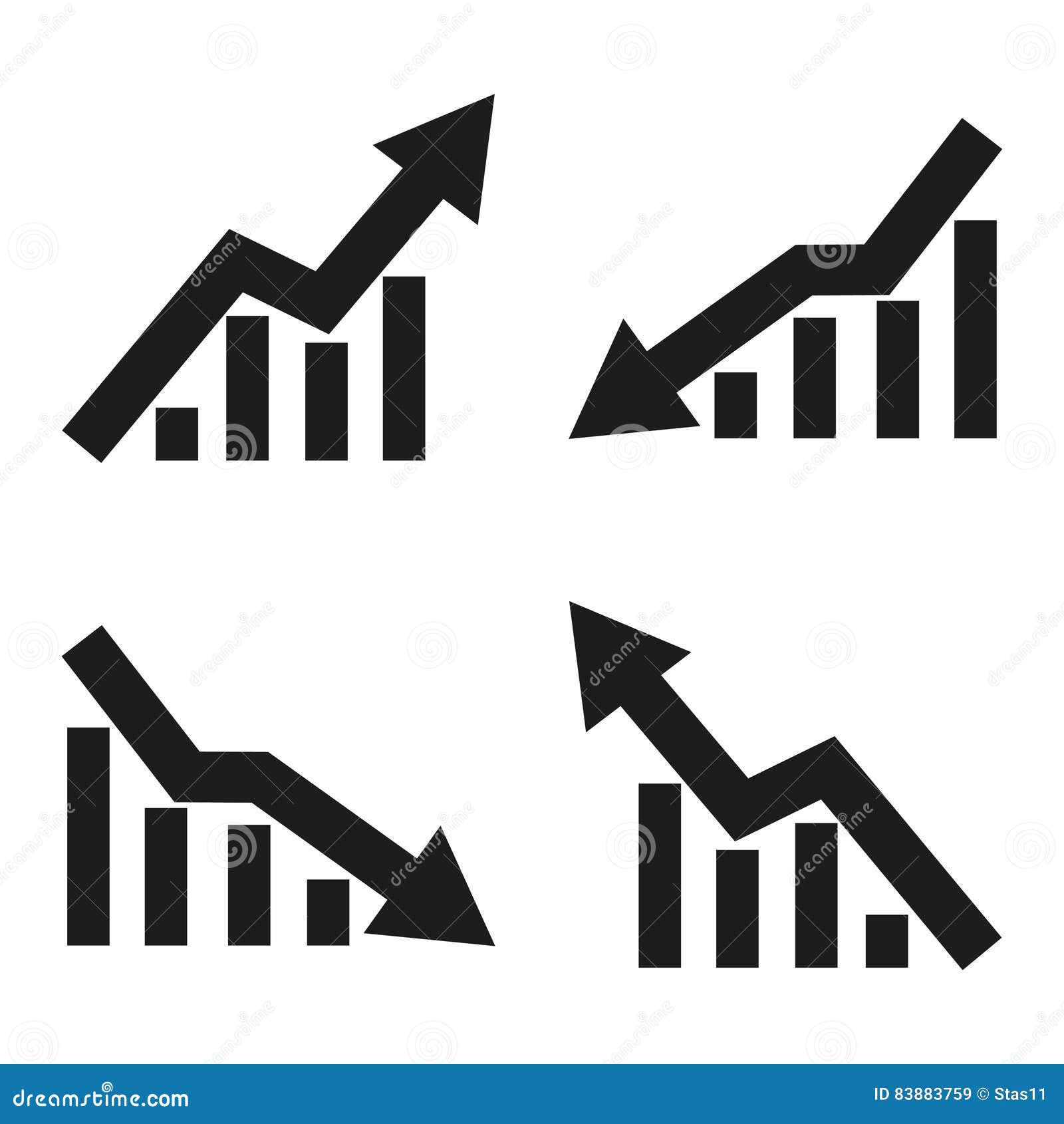 Set of Icons of Statistic Arrow. Vector Illustration Stock Vector ...