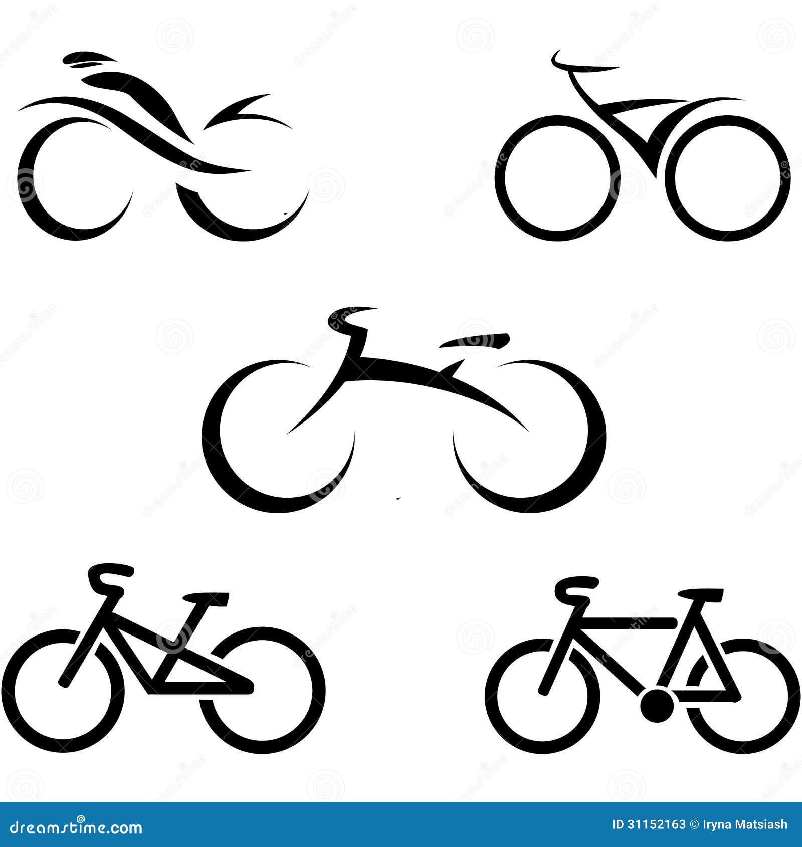 Set Of Icons With Stylized Bikes Cartoon Vector | CartoonDealer.com ...