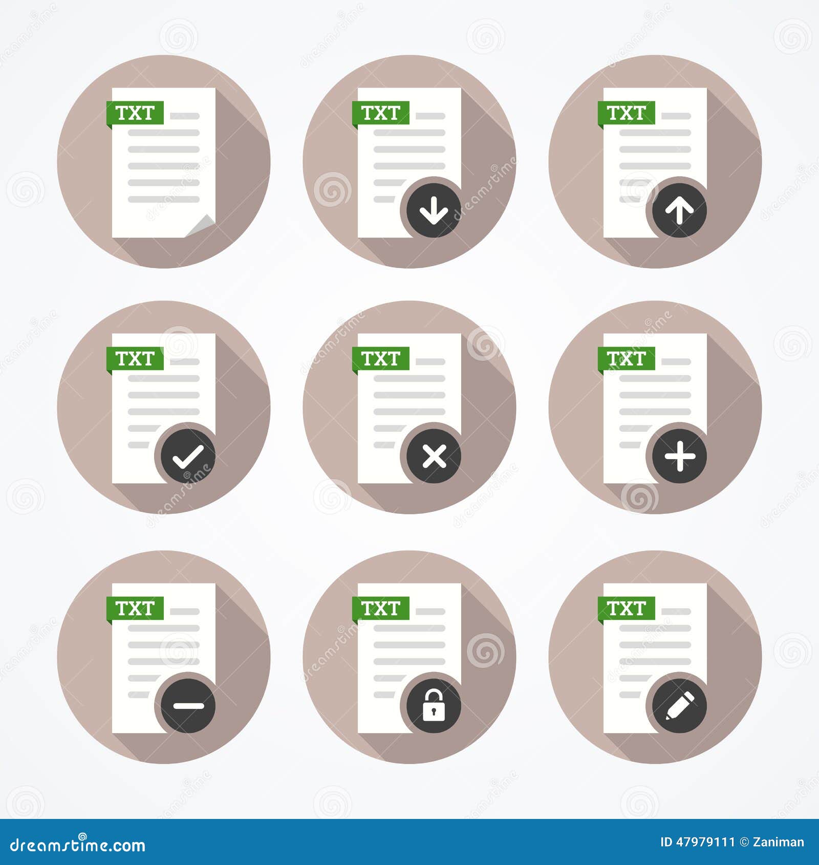 Set of Icons for Text Files. Stock Vector - Illustration of long ...