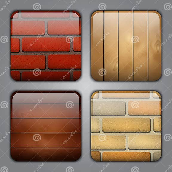 Set of icons with textures stock vector. Illustration of built - 27475979