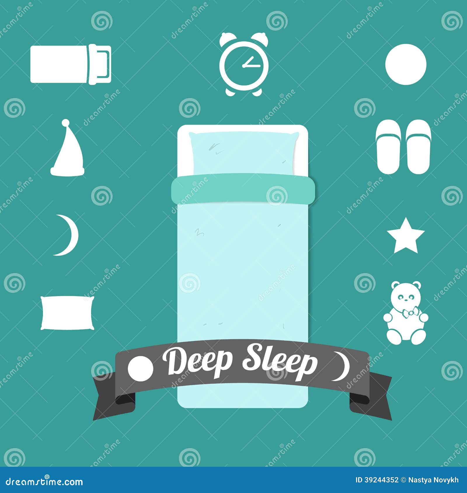 Set of Icons on a Theme of Deep Sleep Stock Vector - Illustration of ...