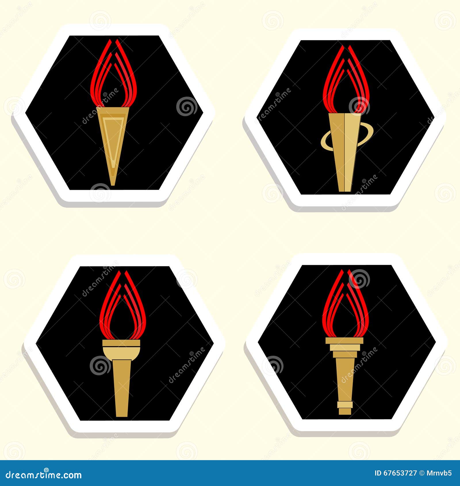 Set of icons with torches. stock vector. Illustration of wallpaper ...