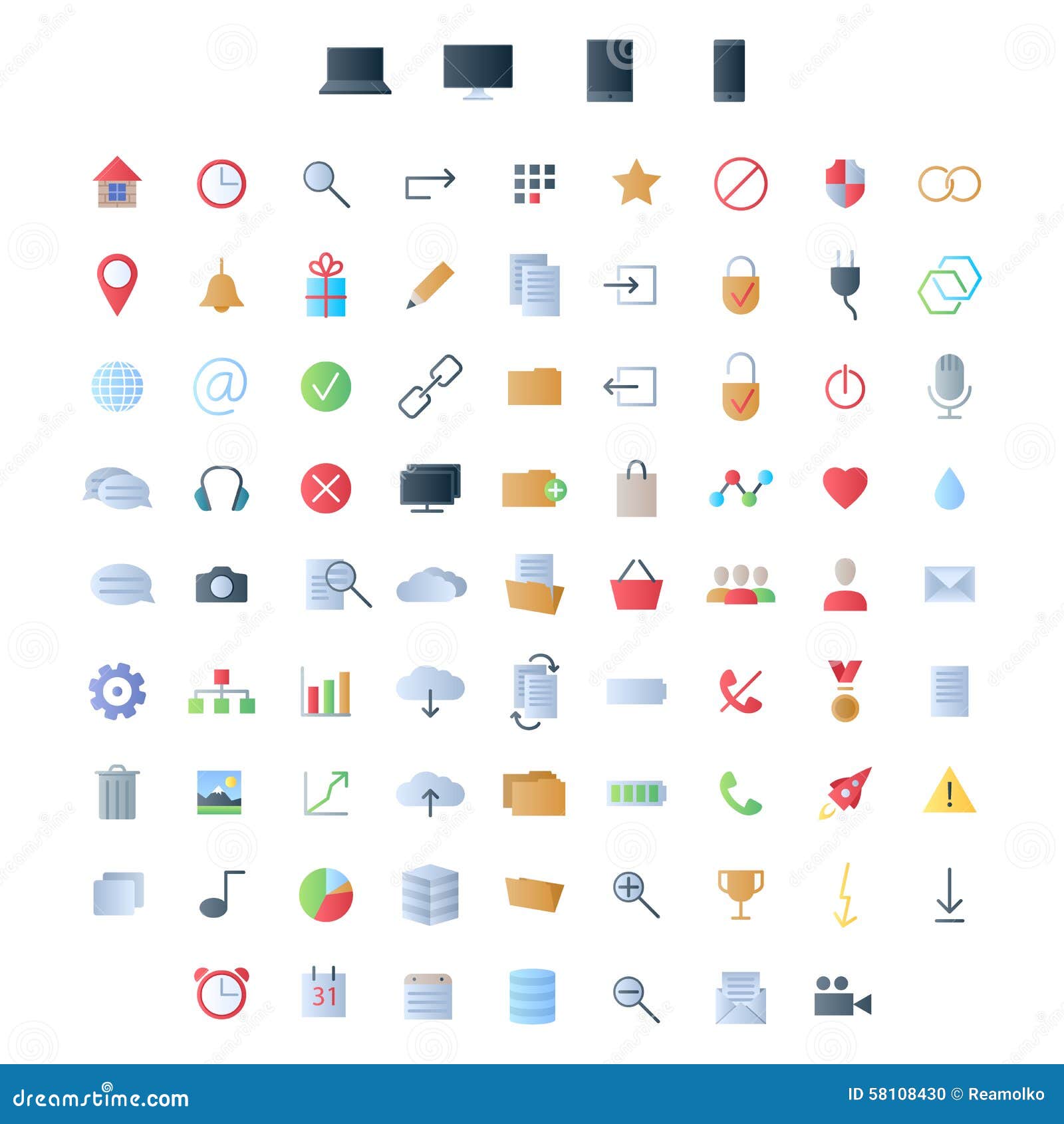 Set of Icons for Ui User Interface Mobile Devices Stock Vector ...