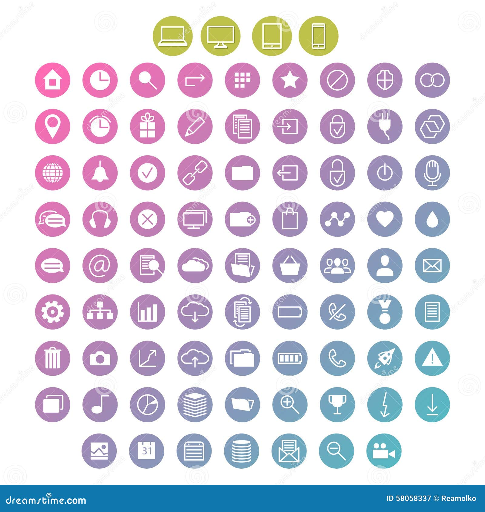 Set of Icons for Ui User Interface Mobile Devices Stock Vector ...