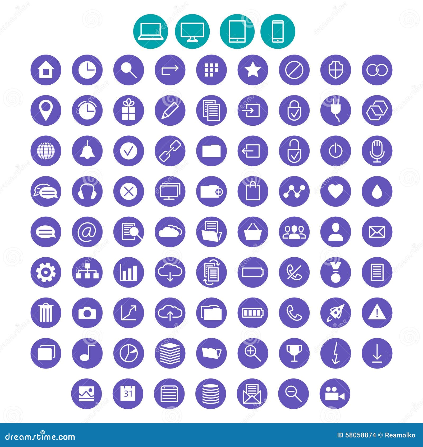 Set of Icons for Ui User Interface Mobile Devices Stock Vector ...