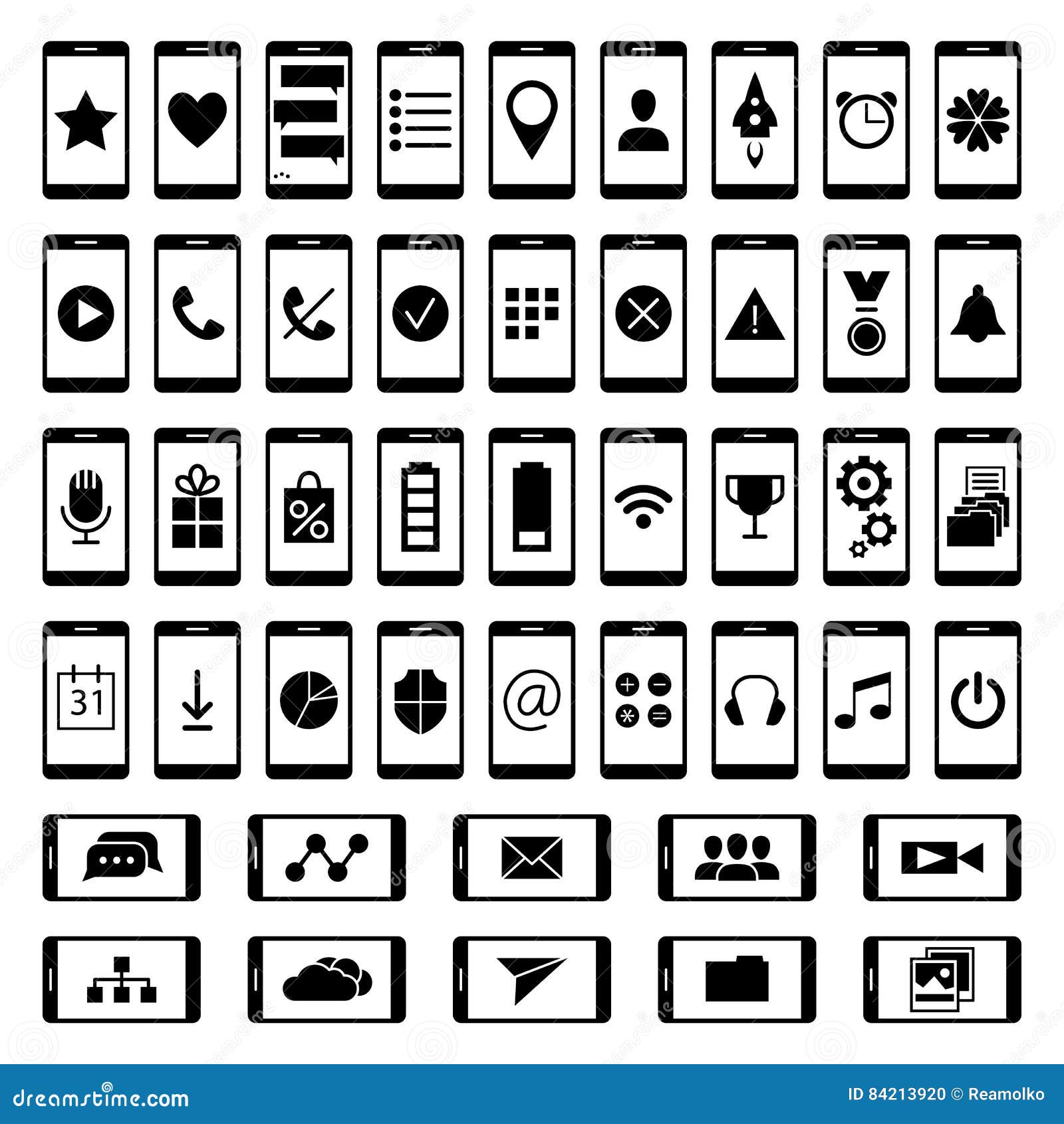Set of Icons for User Interface Mobile Devices and Web Applications ...