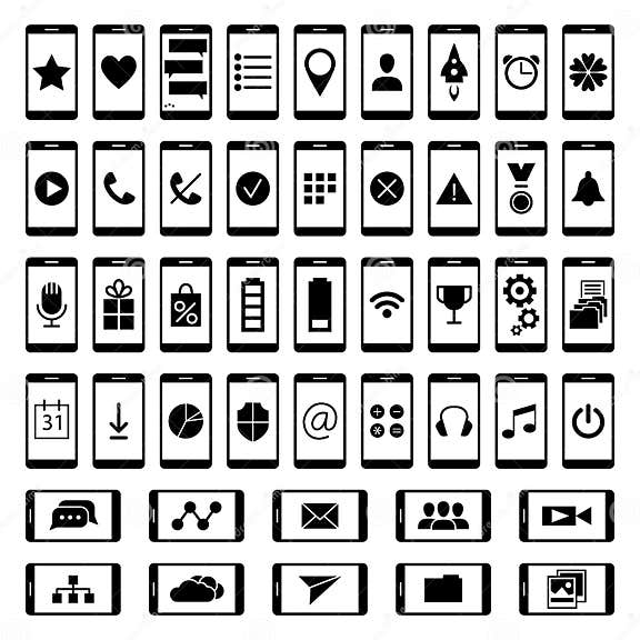 Set of Icons for User Interface Mobile Devices and Web Applications ...